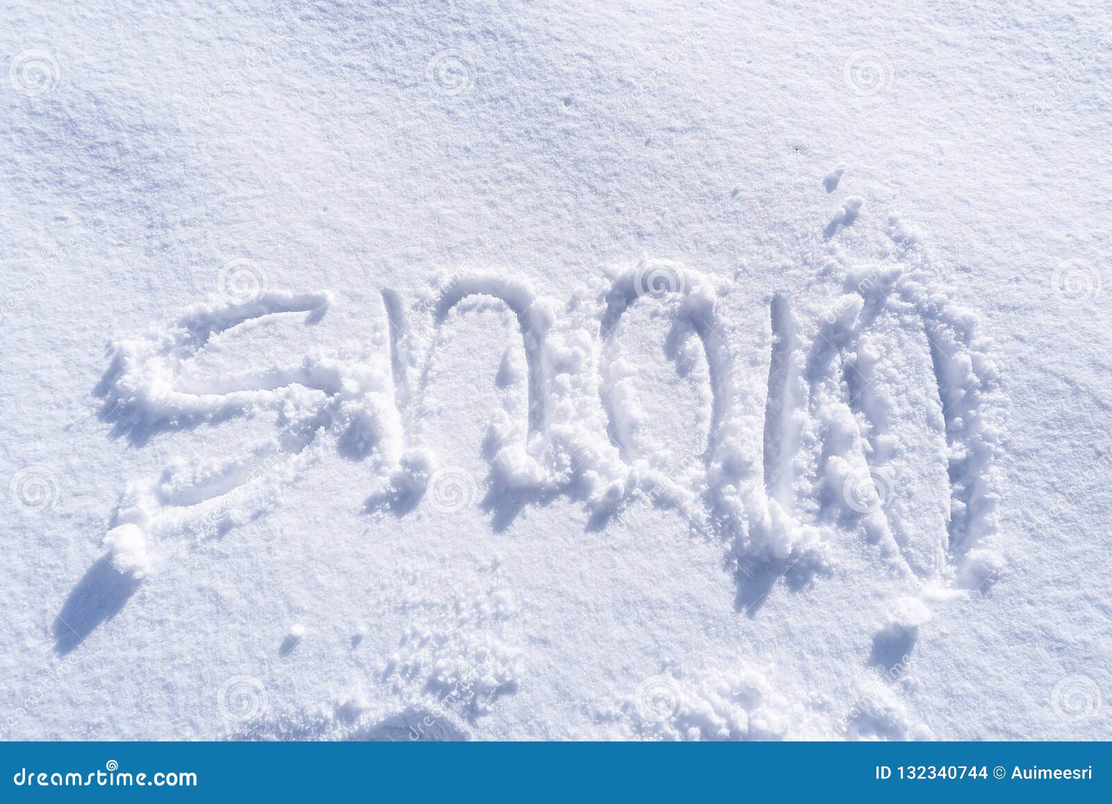 Handwriting of Snow text stock photo. Image of snow - 132340744