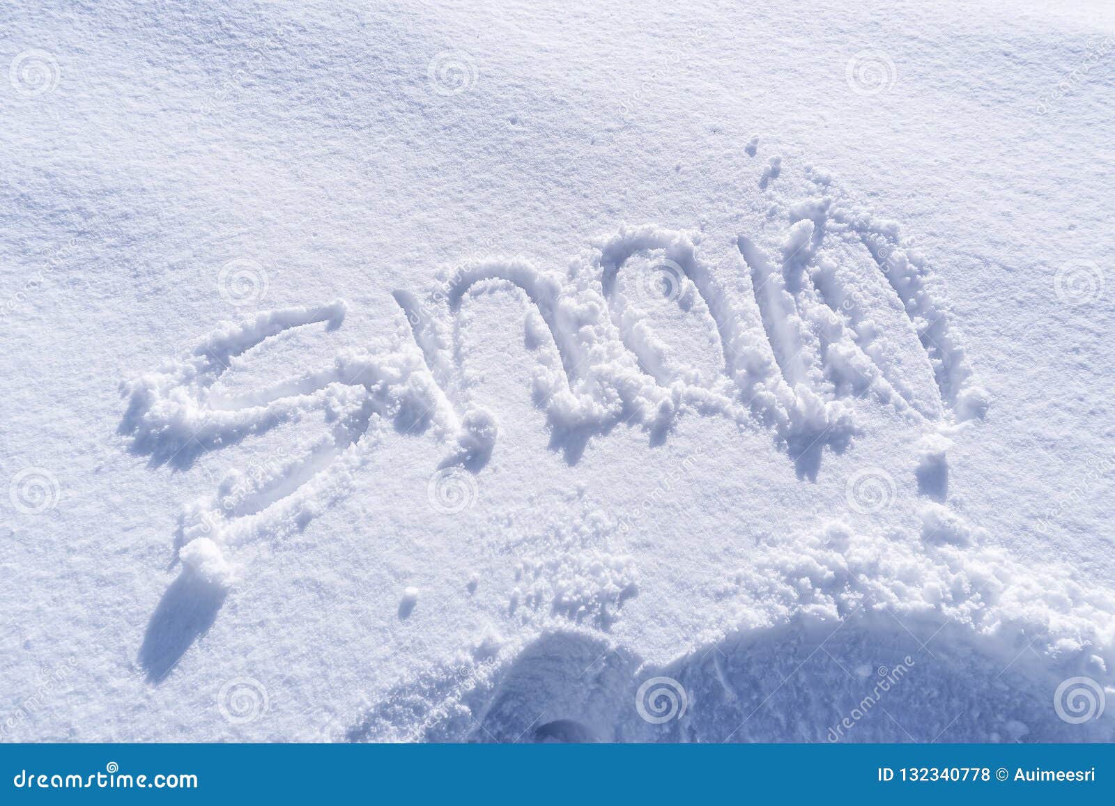 Handwriting of Snow text stock photo. Image of season - 132340778