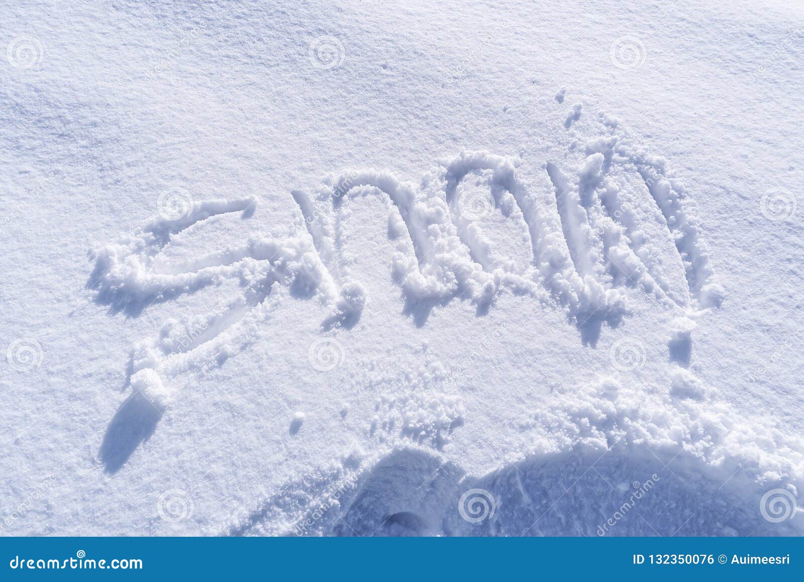 Handwriting of Snow text stock photo. Image of nature - 132350076