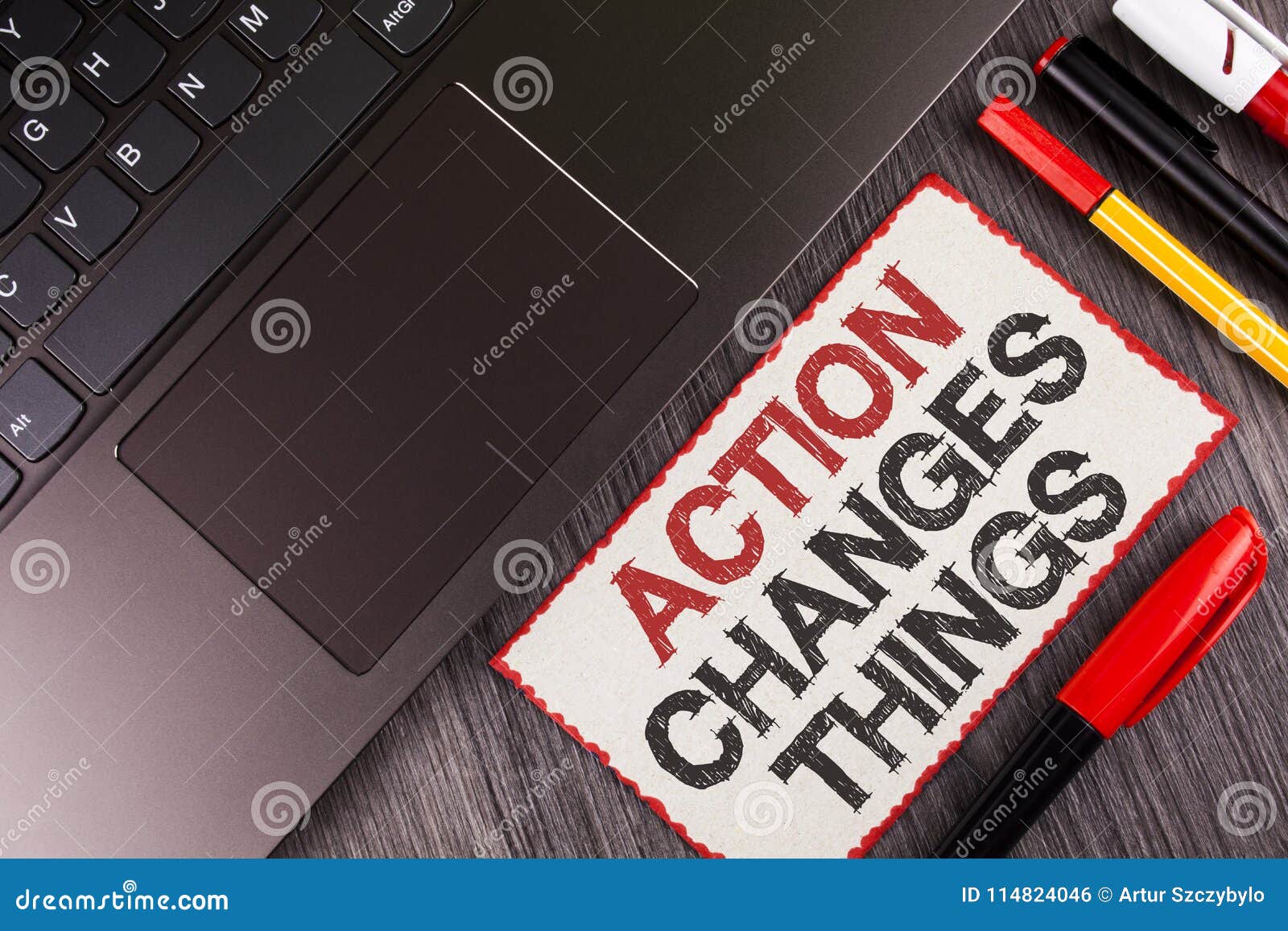 Handwriting Text Action Changes Things. Concept Meaning Doing Something ...