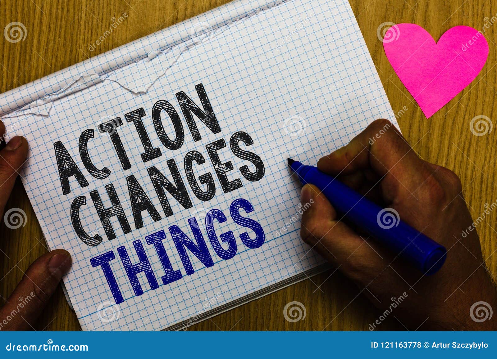 Handwriting Text Action Changes Things. Concept Meaning Doing Something ...