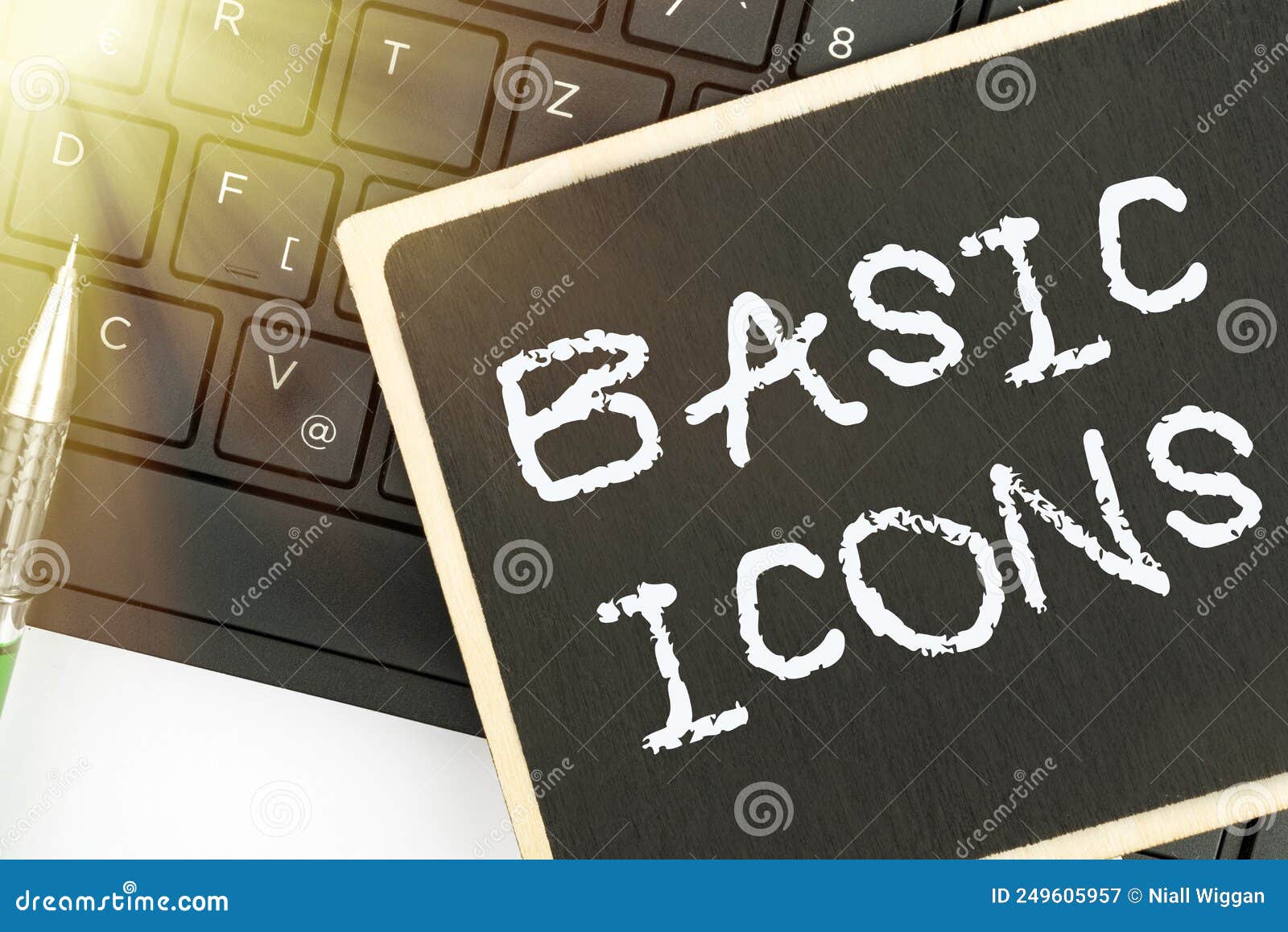 Handwriting Text Basic Icons. Word for Pictogram or Ideogram Displayed ...