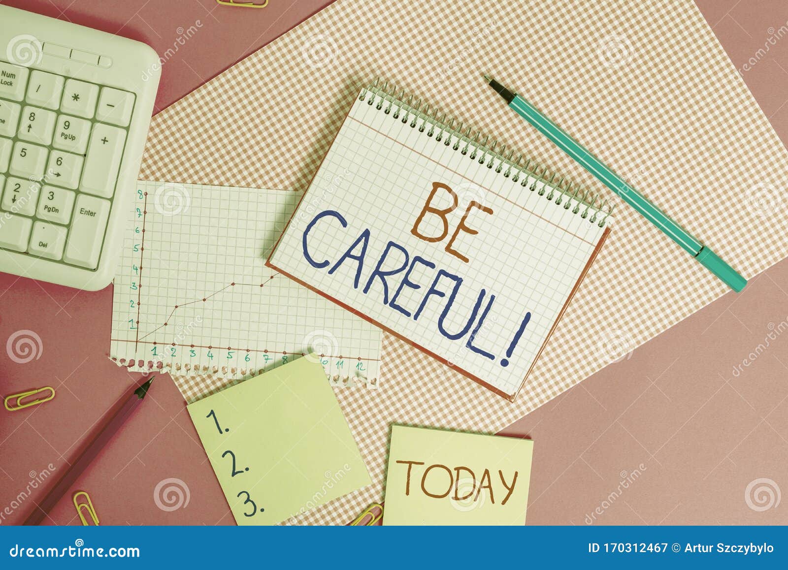 Handwriting Text Be Careful. Concept Meaning Making Sure of Avoiding ...