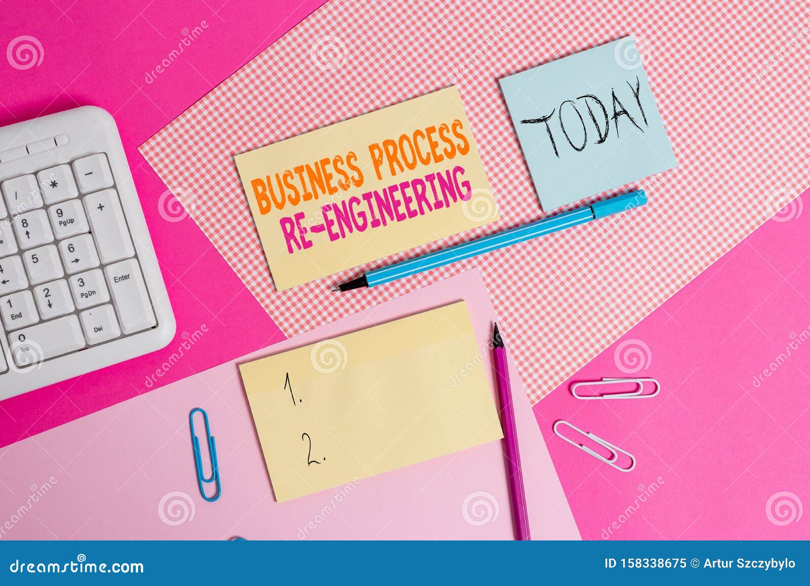 Handwriting Text Business Process Re Engineering. Concept Meaning the ...