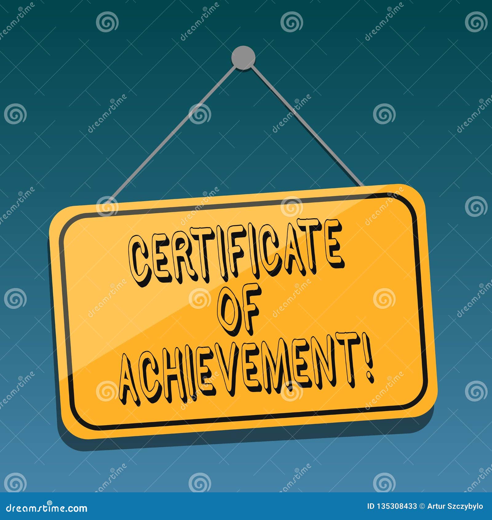 Handwriting Text Certificate of Achievement. Concept Meaning Certify ...