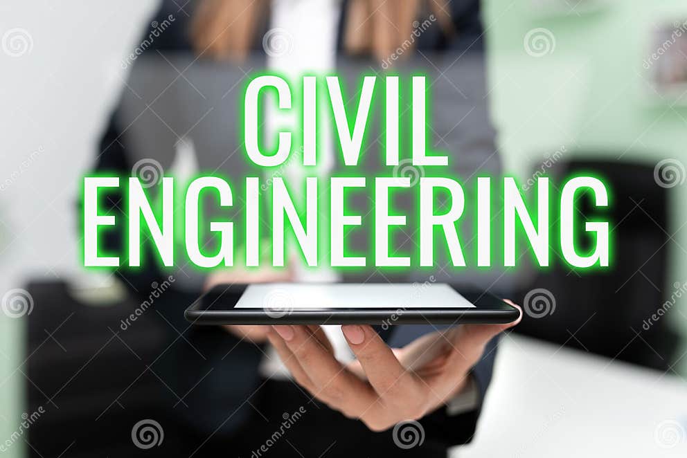 Sign Displaying Civil Engineeringplanning Design Building Of Roads Bridges Public Buildings