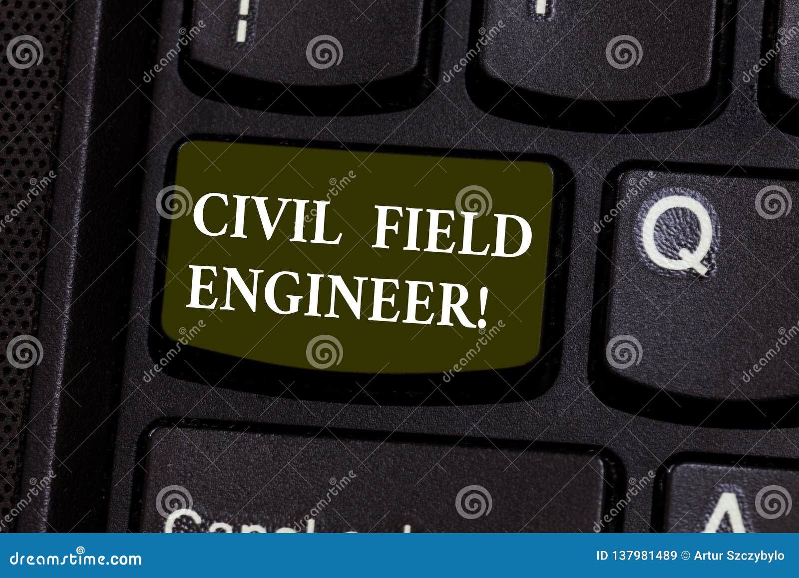 Handwriting Text Civil Field Engineer. Concept Meaning Oversee ...