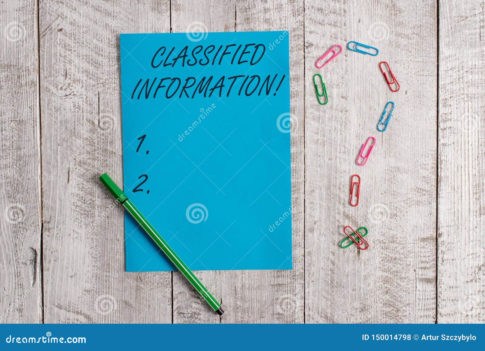 Handwriting Text Classified Information. Concept Meaning Sensitive Data ...