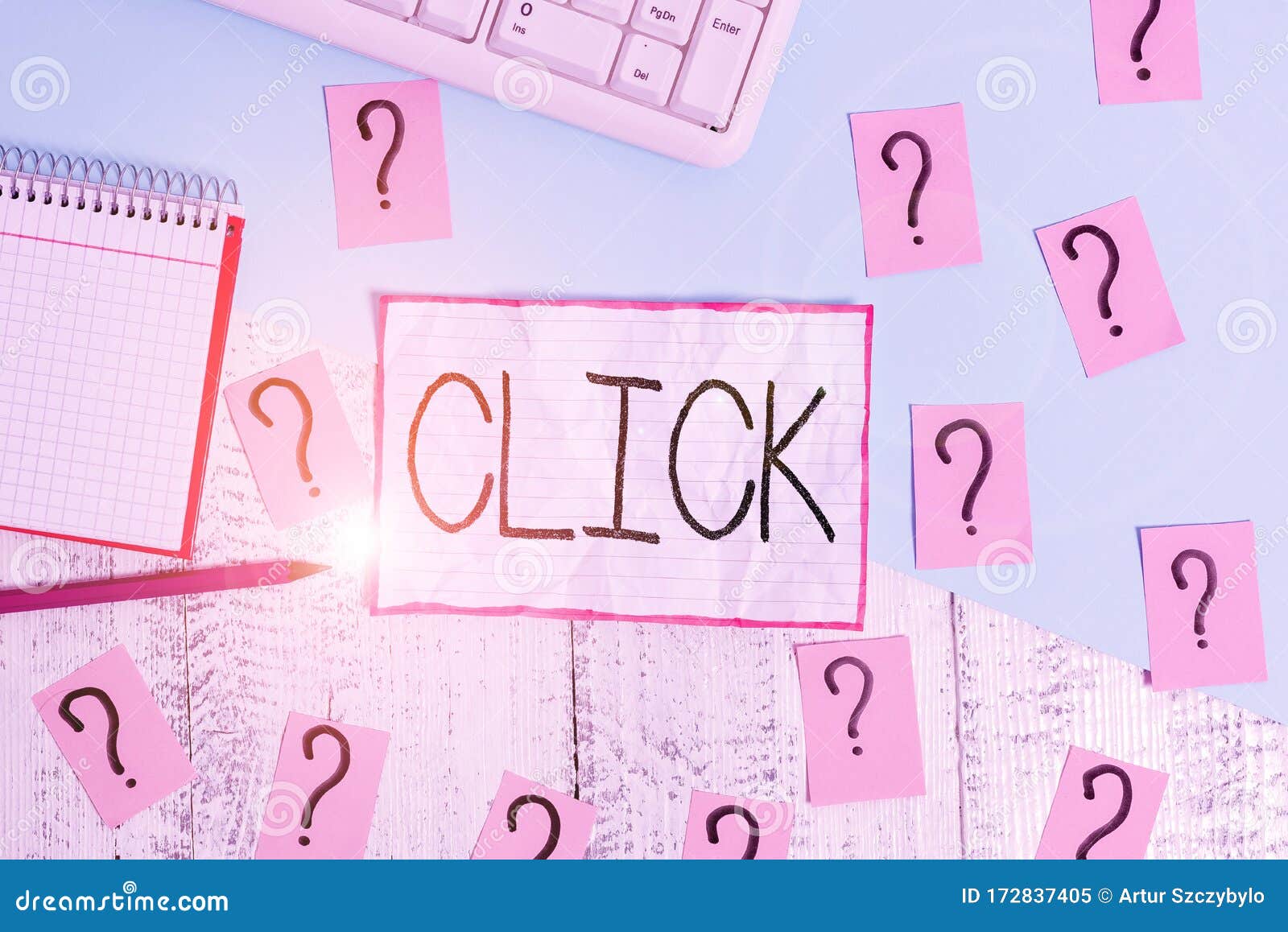 Handwriting Text Click. Concept Meaning Act of Pressing a Button on a ...