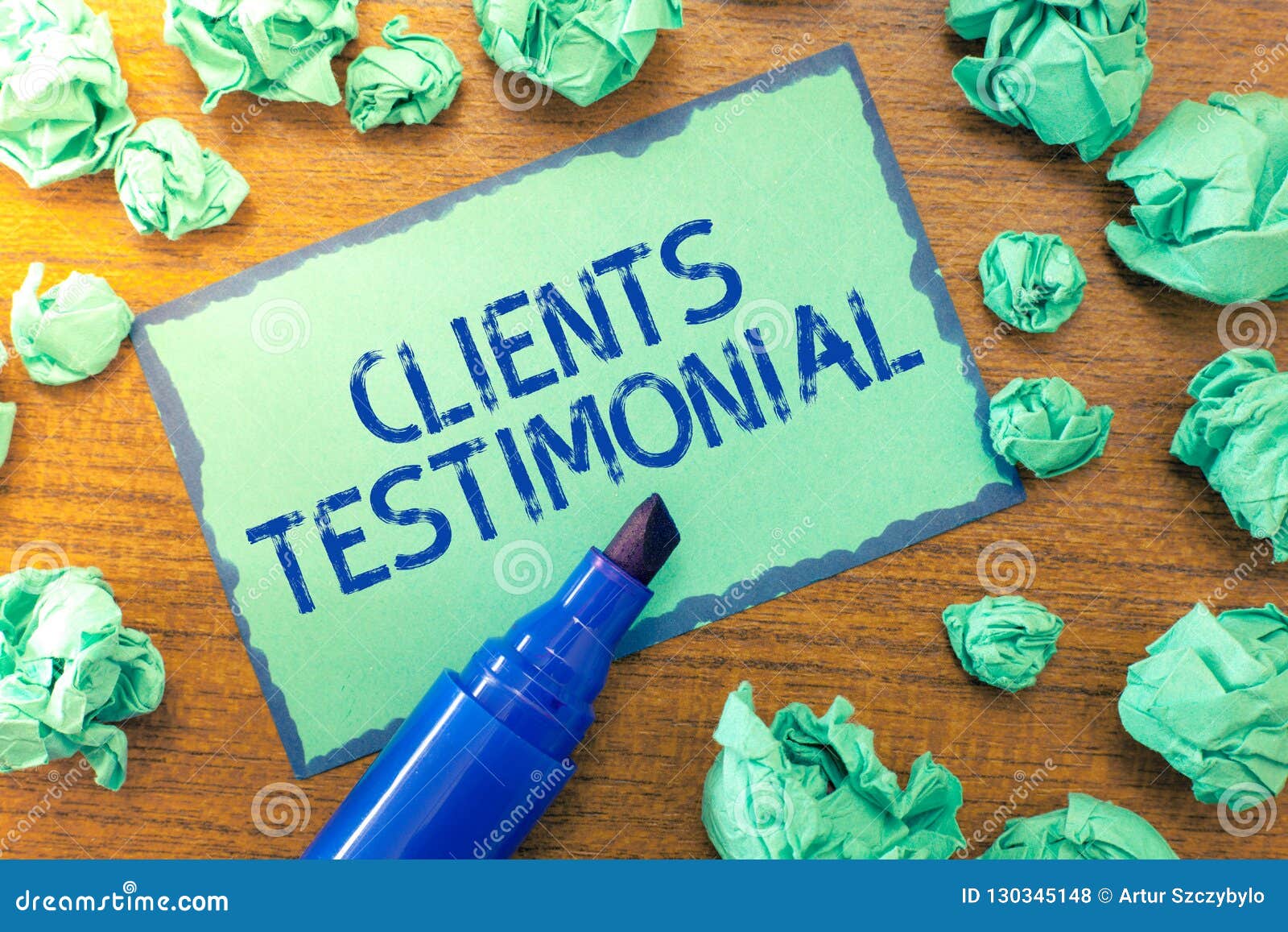 Handwriting Text Clients Testimonial. Concept Meaning Formal Statement ...