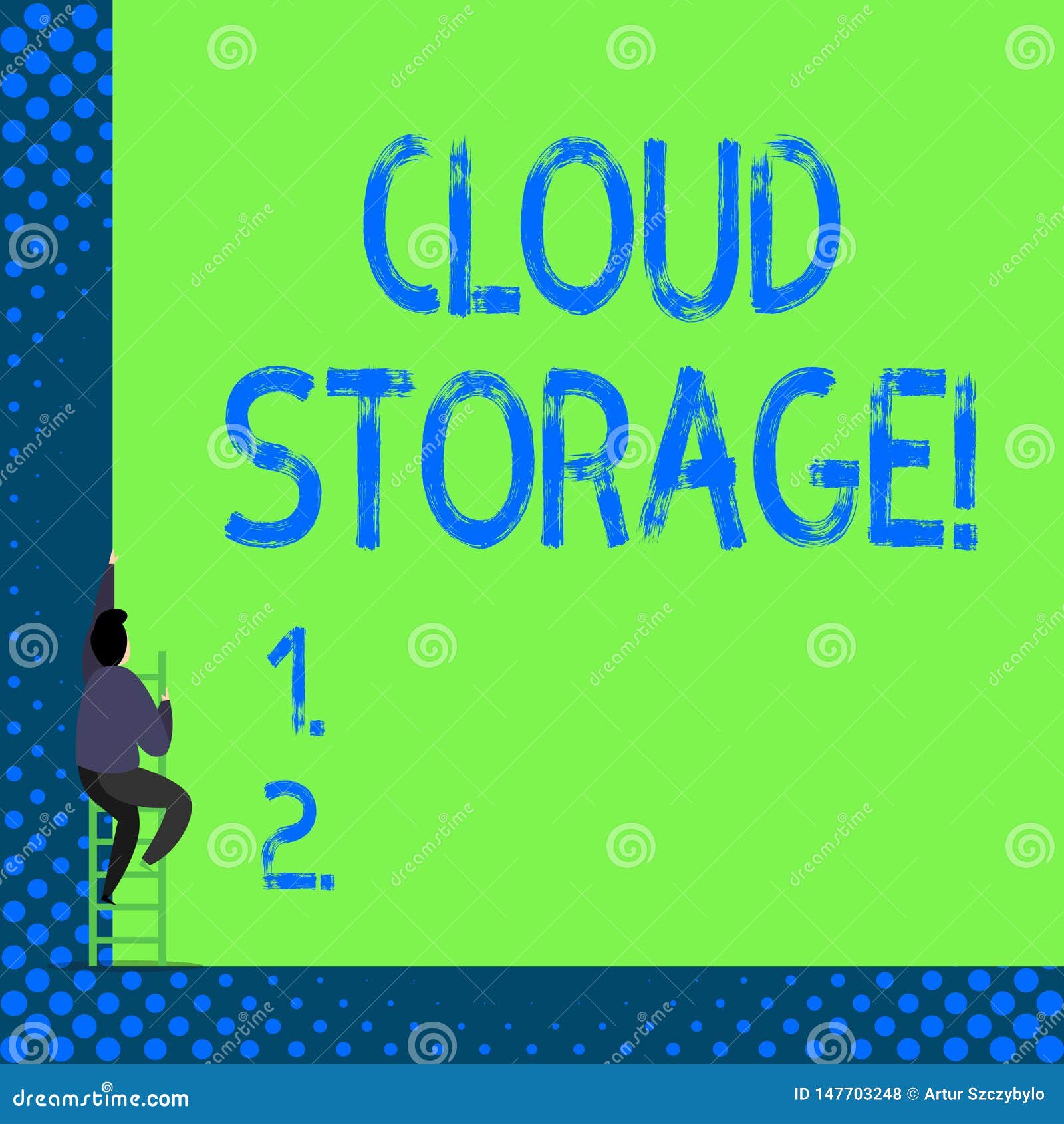 Handwriting Text Cloud Storage. Concept Meaning the Digital Data is ...