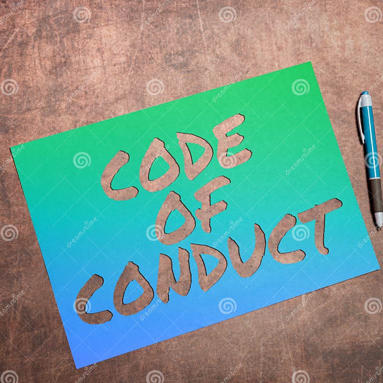 Handwriting Text Code of Conduct. Business Overview Ethics Rules Moral ...