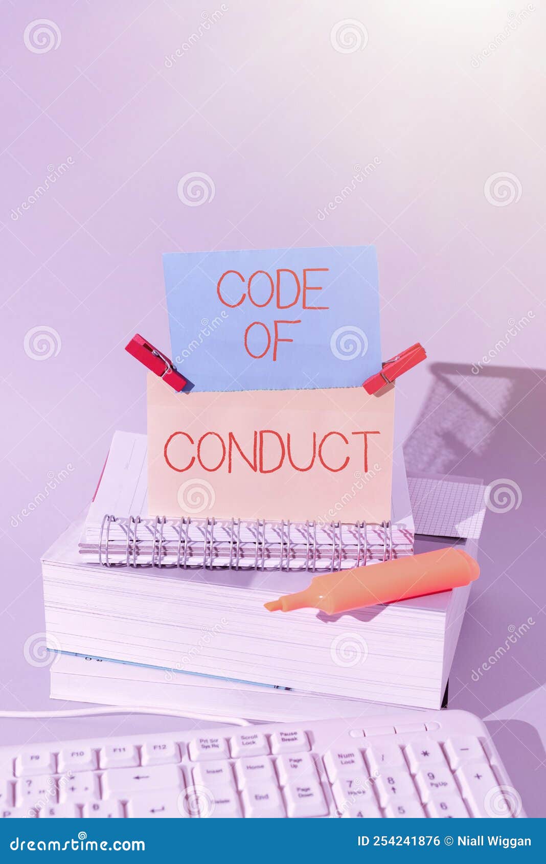 Writing Displaying Text Code of Conduct. Business Showcase Ethics Rules ...