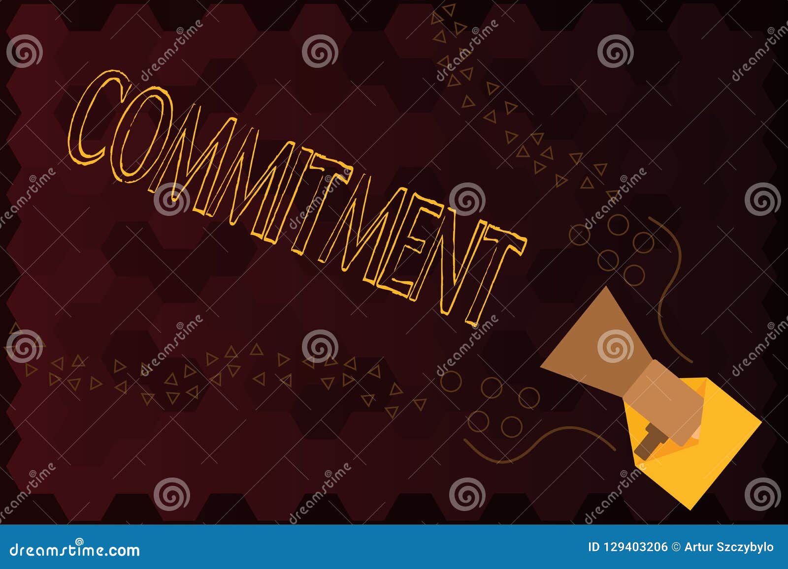 Handwriting Text Commitment. Concept Meaning Quality of Being Dedicated ...