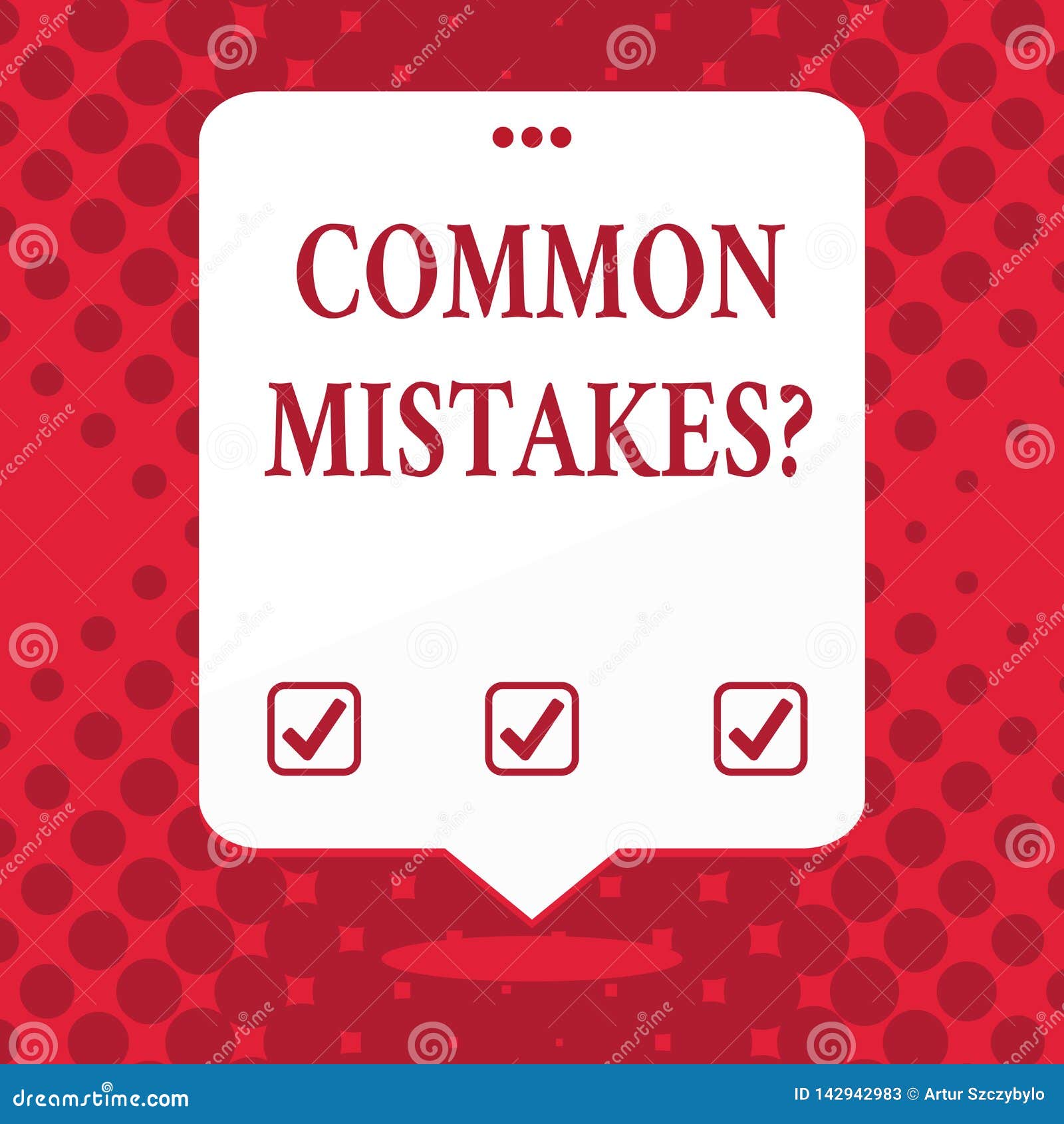 Handwriting Text Common Mistakes Question. Concept Meaning Repeat Act ...