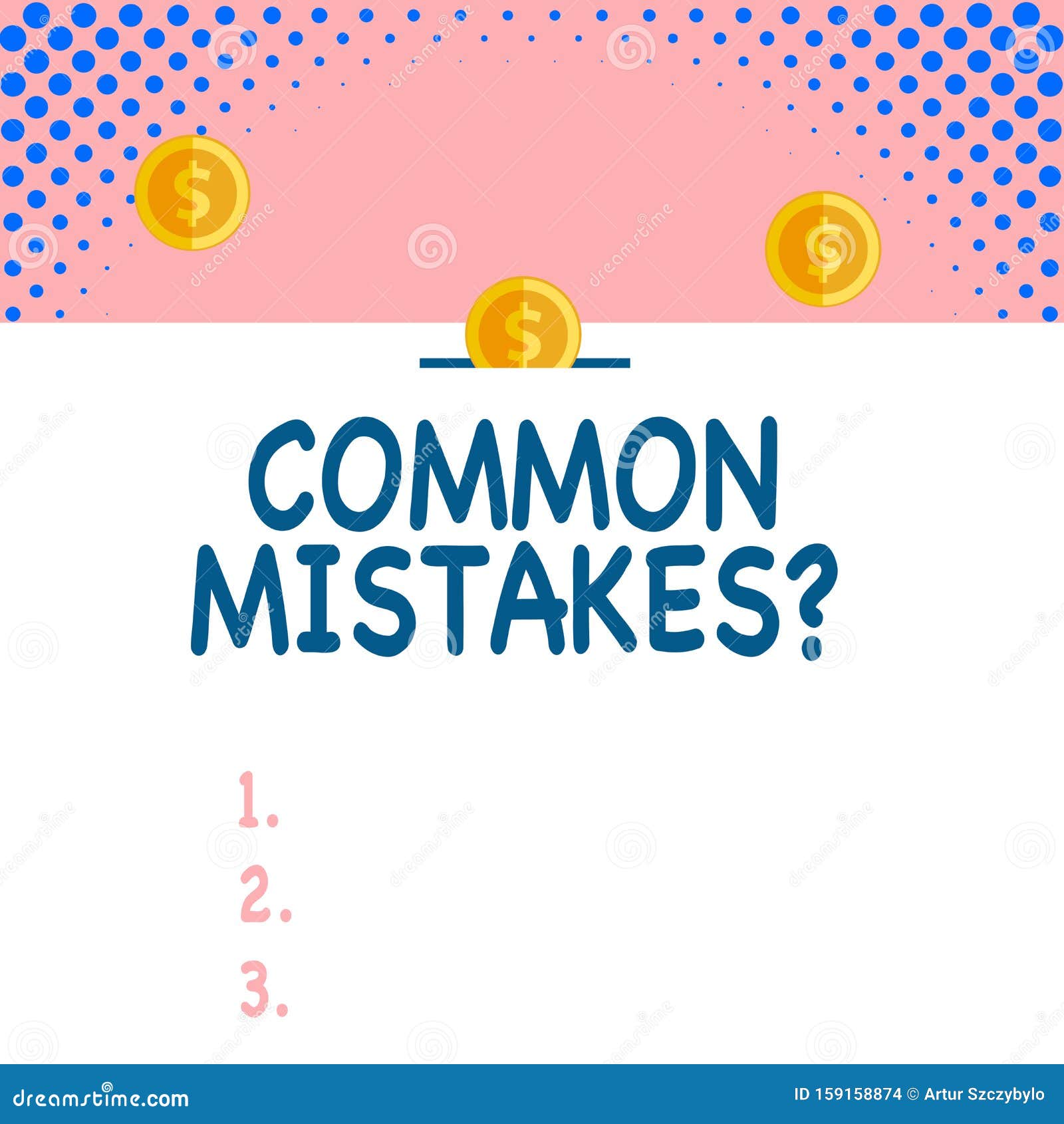 Handwriting Text Common Mistakes Question. Concept Meaning Repeat Act ...