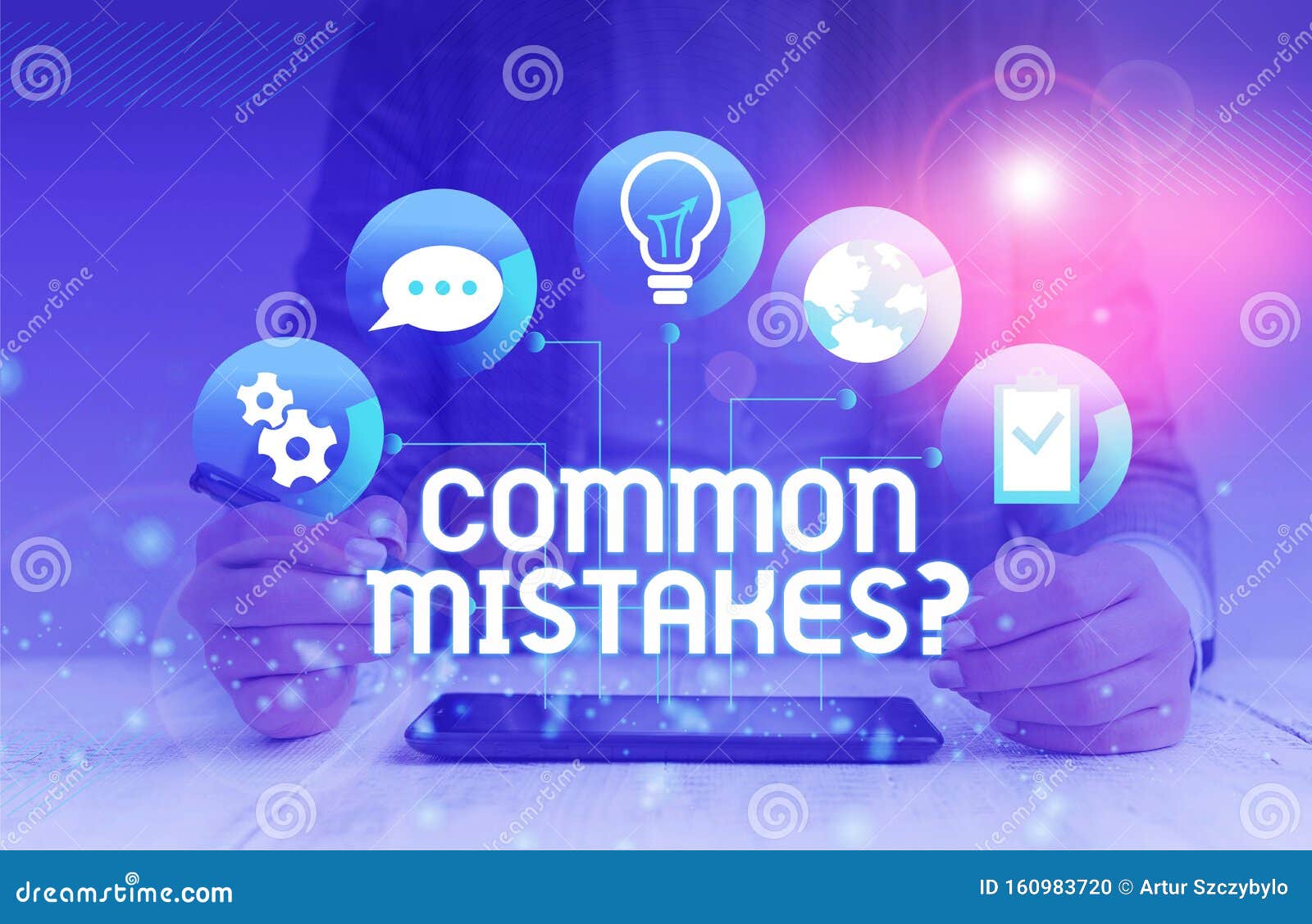 Handwriting Text Common Mistakes Question. Concept Meaning Repeat Act ...