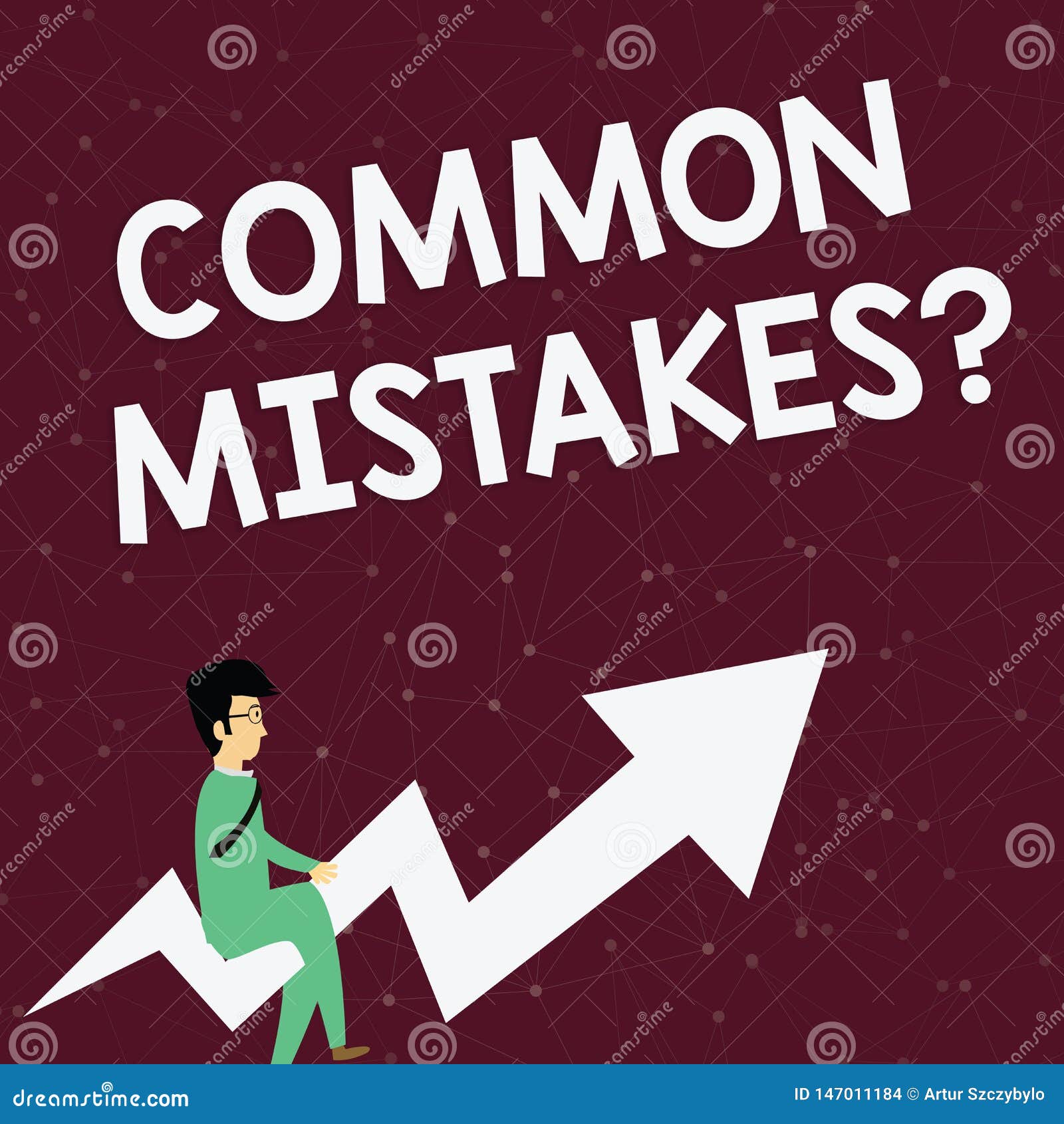 Handwriting Text Common Mistakes Question. Concept Meaning Repeat Act ...