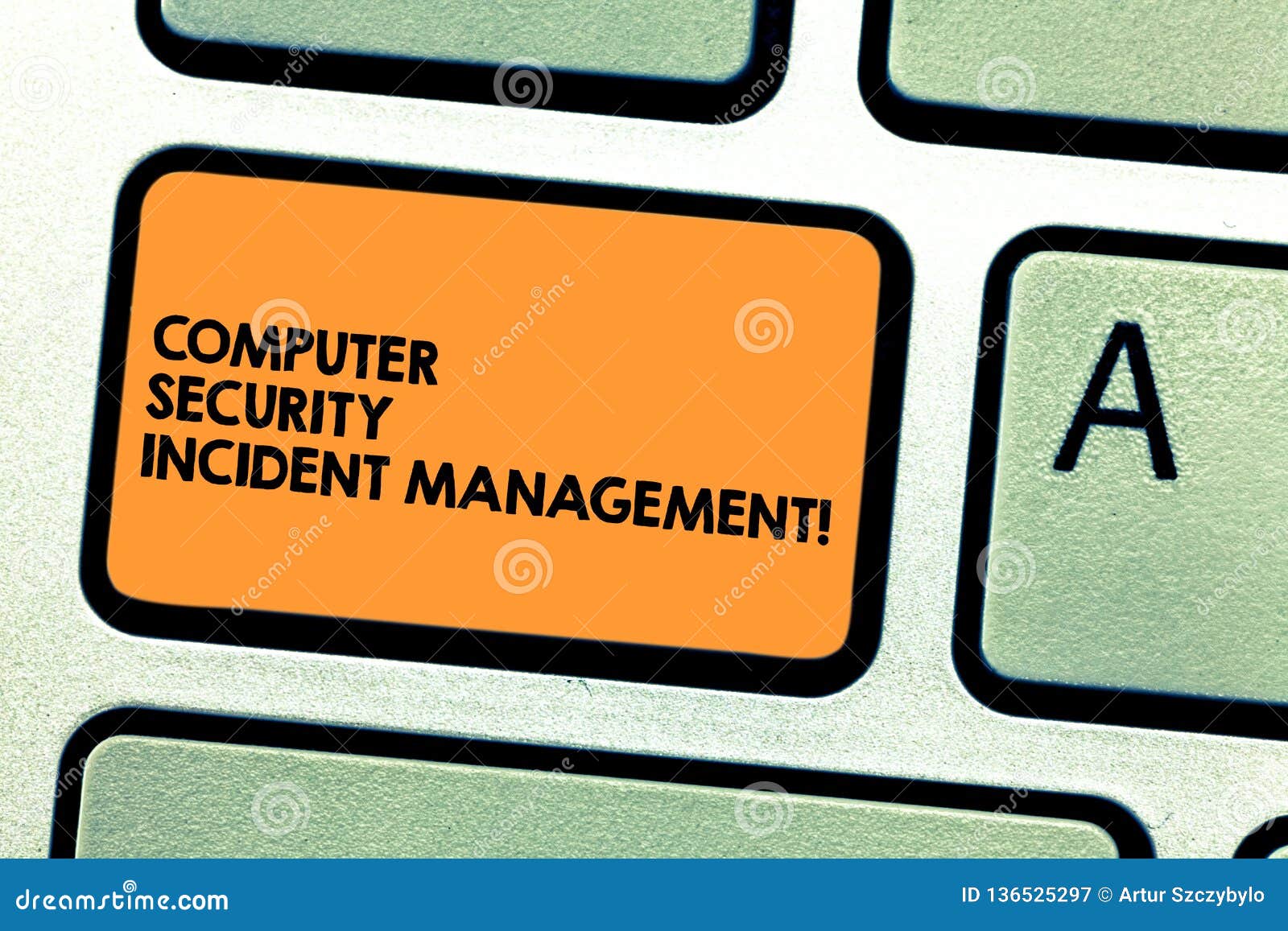 Handwriting Text Computer Security Incident Management. Concept Meaning ...