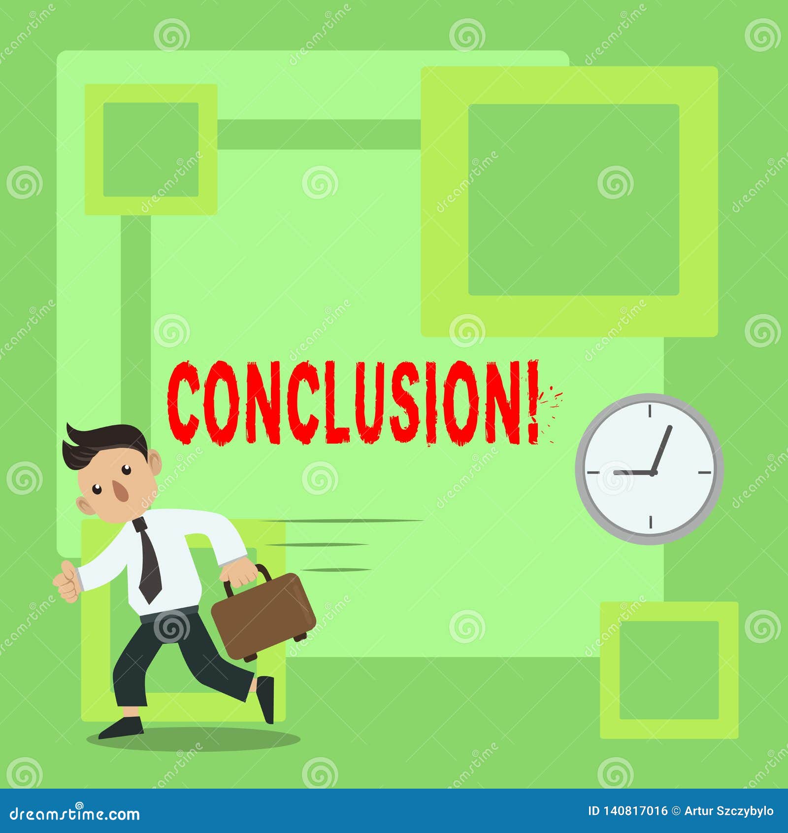 Conclusion Concept With Magnifying Glass Royalty-Free Cartoon ...