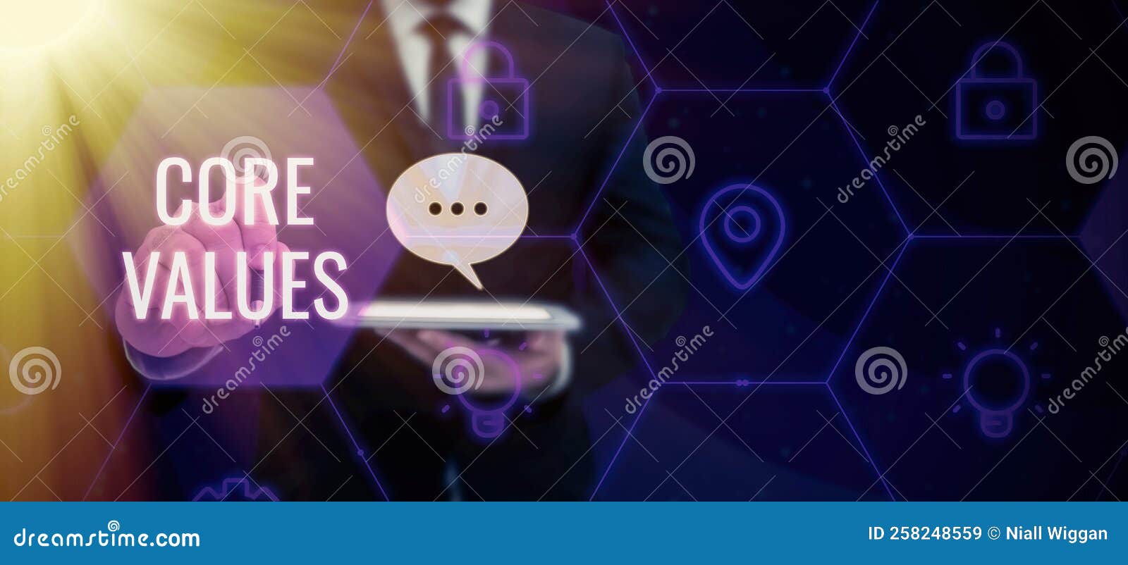 Handwriting Text Core Values. Business Approach Principles Which Guide ...