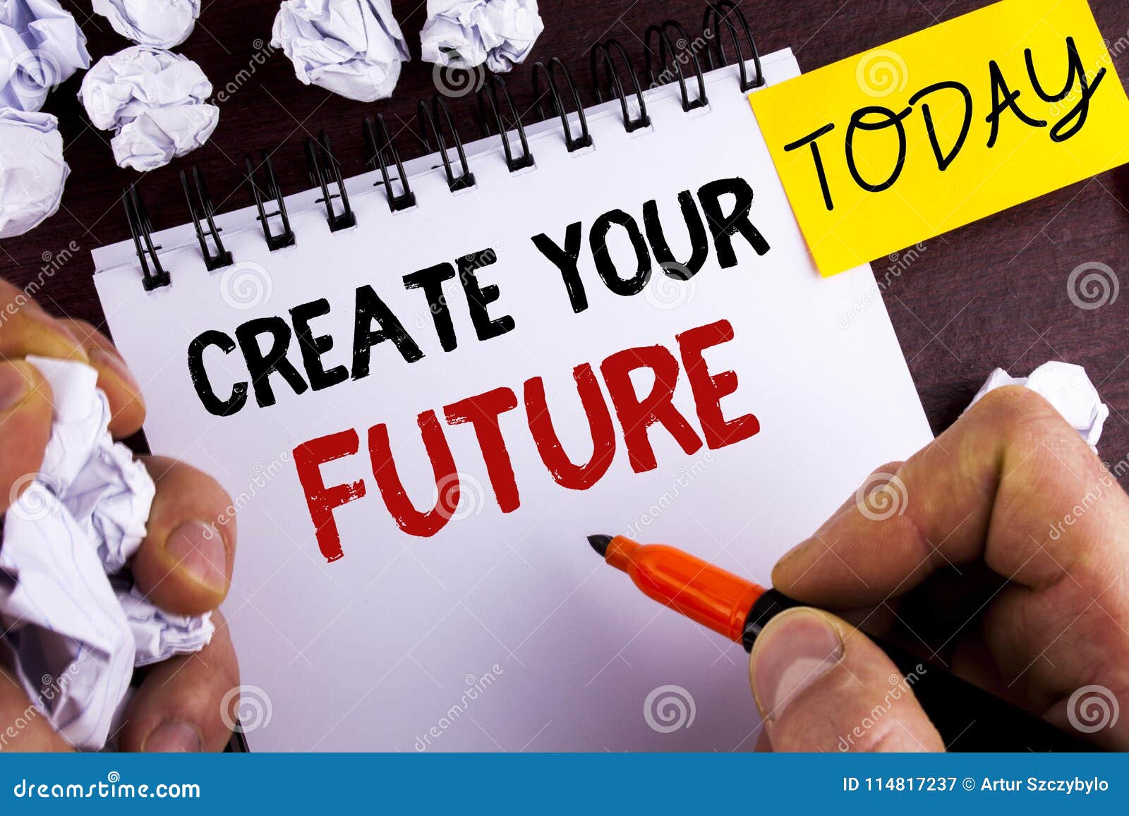 Handwriting Text Create Your Future. Concept Meaning Career Goals ...