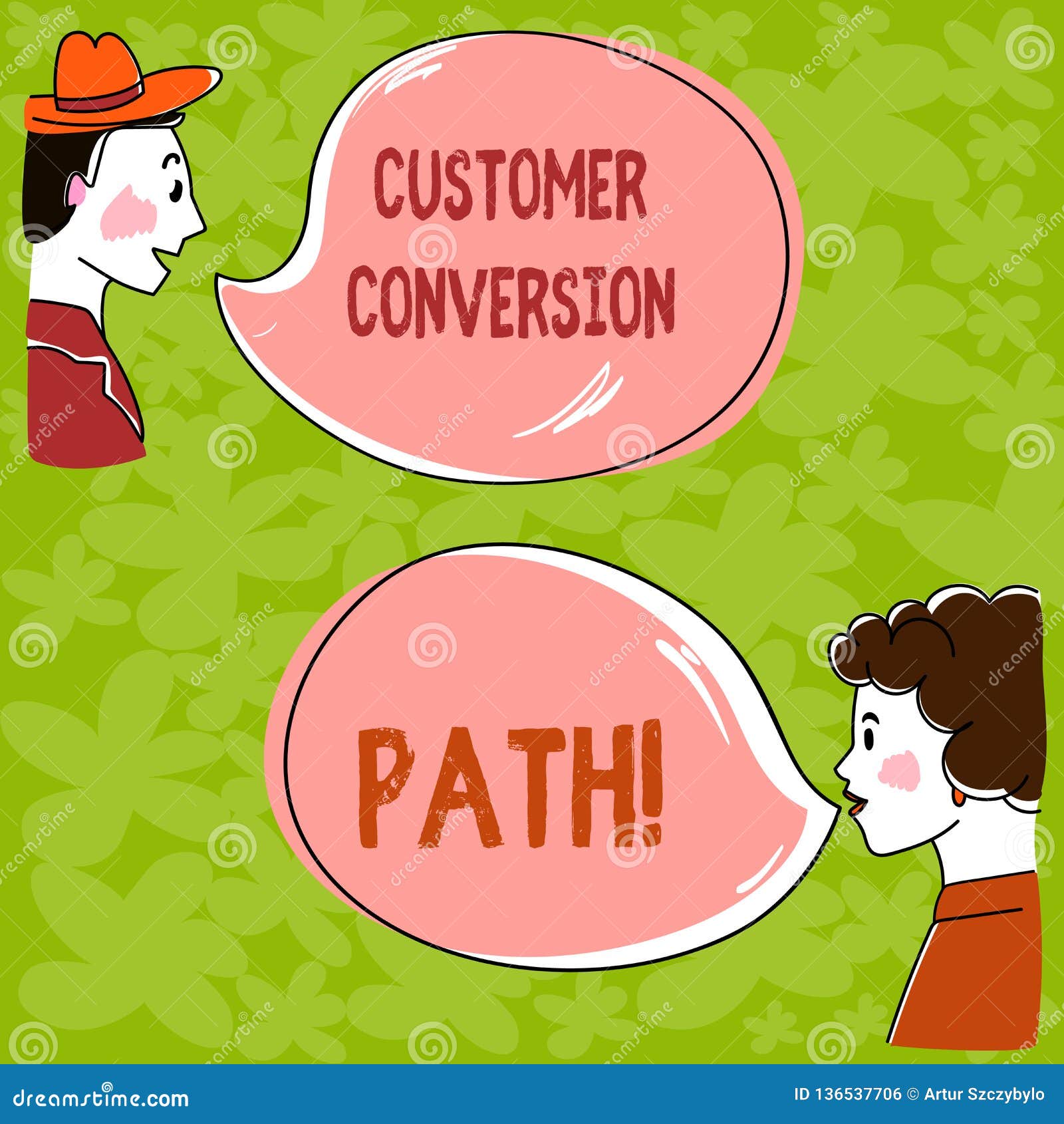 Handwriting Text Customer Conversion Path. Concept Meaning Steps that ...