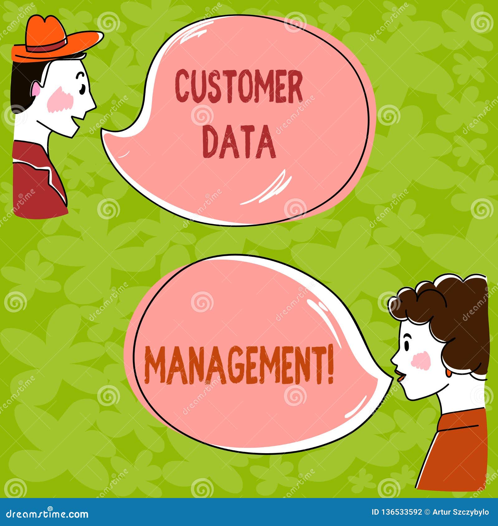 Handwriting Text Customer Data Management. Concept Meaning Keep Track ...