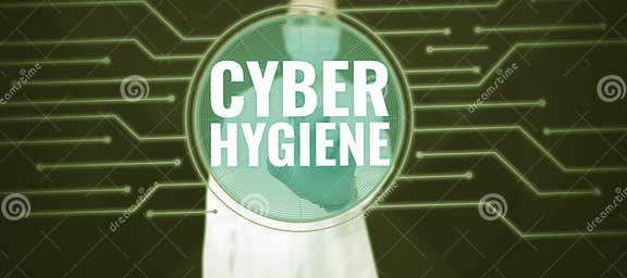Handwriting Text Cyber Hygiene. Concept Meaning Steps that Computer ...