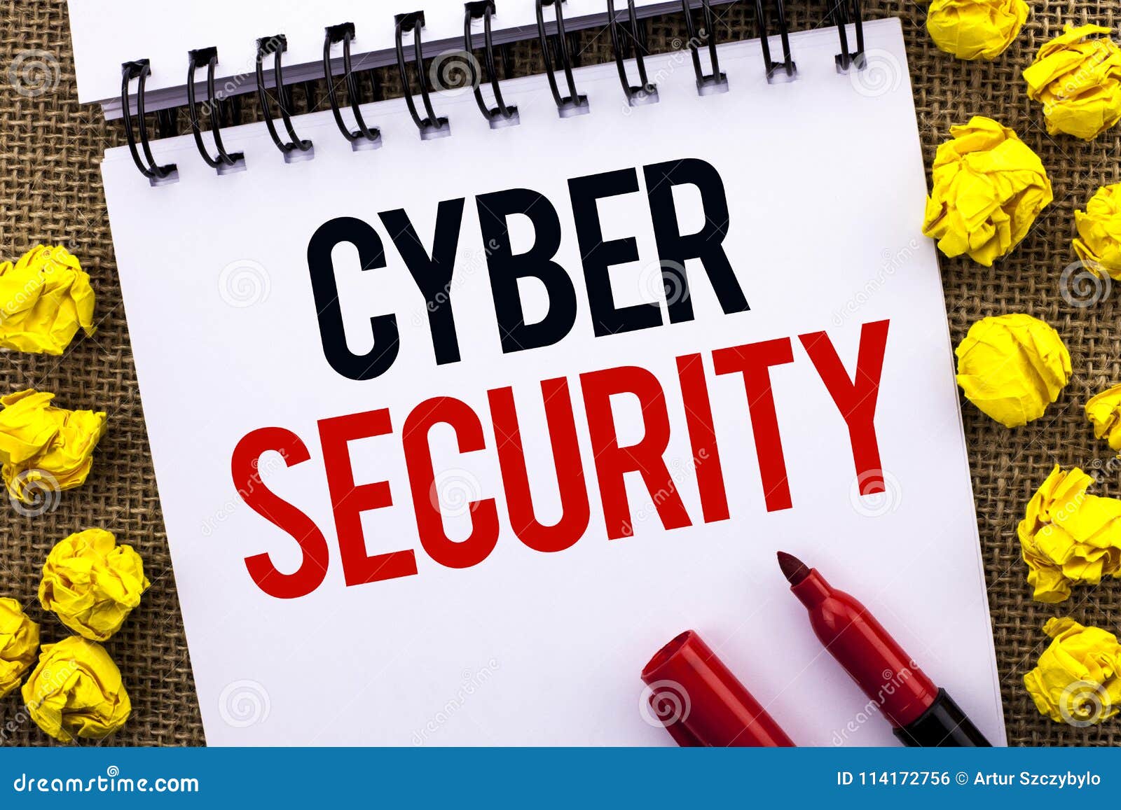 Handwriting Text Cyber Security. Concept Meaning Online Prevention of ...