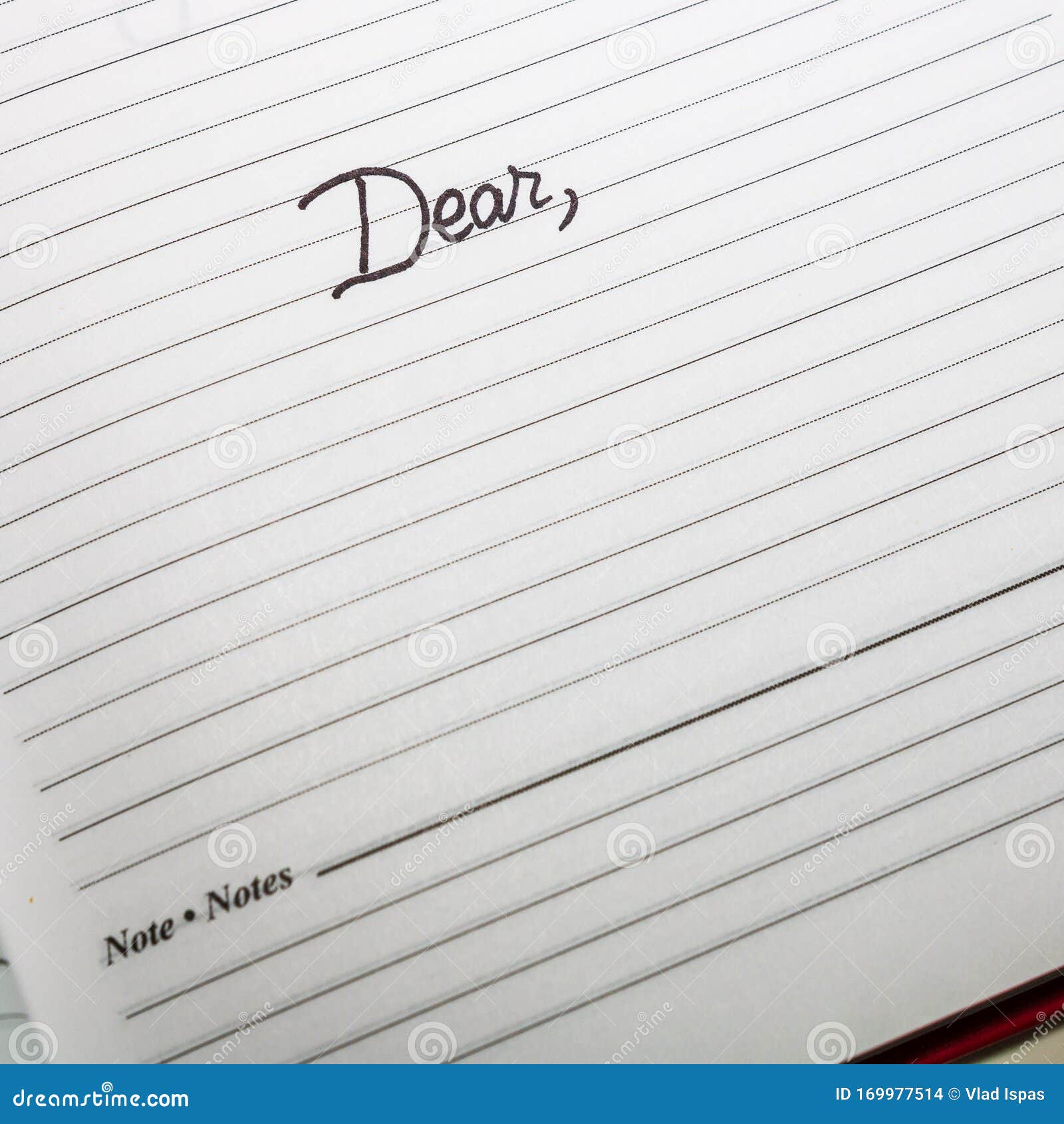 Handwriting Text Dear on Page of Office Agenda. Copy Space Stock Photo ...
