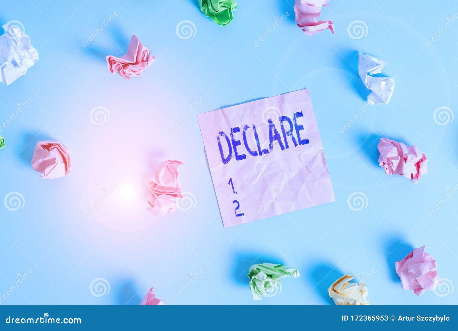 Handwriting Text Declare. Concept Meaning Make Known or State Clearly ...