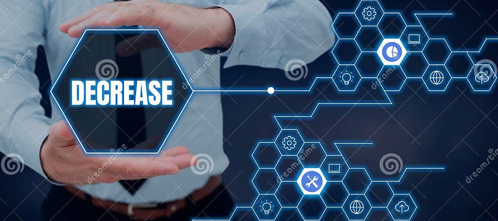 Handwriting Text Decrease. Internet Concept Make or Become Smaller or ...