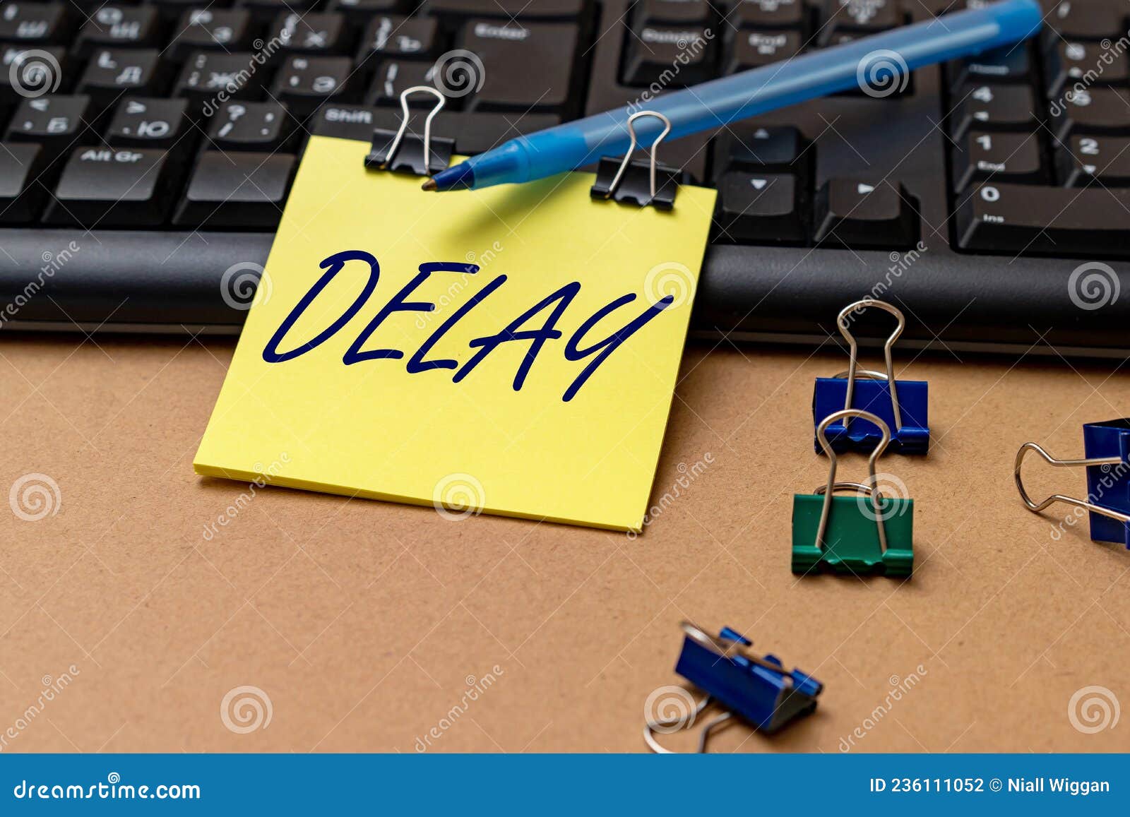 Handwriting Text Delay. Internet Concept Unplanned Deferment of a ...