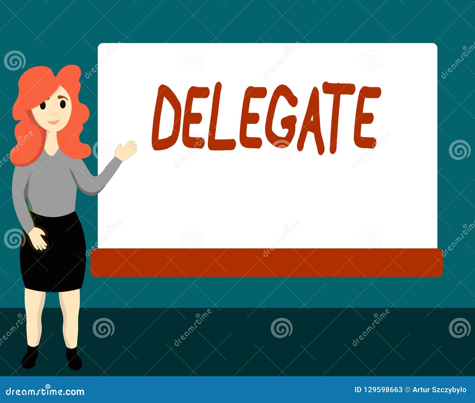 Handwriting Text Delegate. Concept Meaning Demonstrating Sent or ...