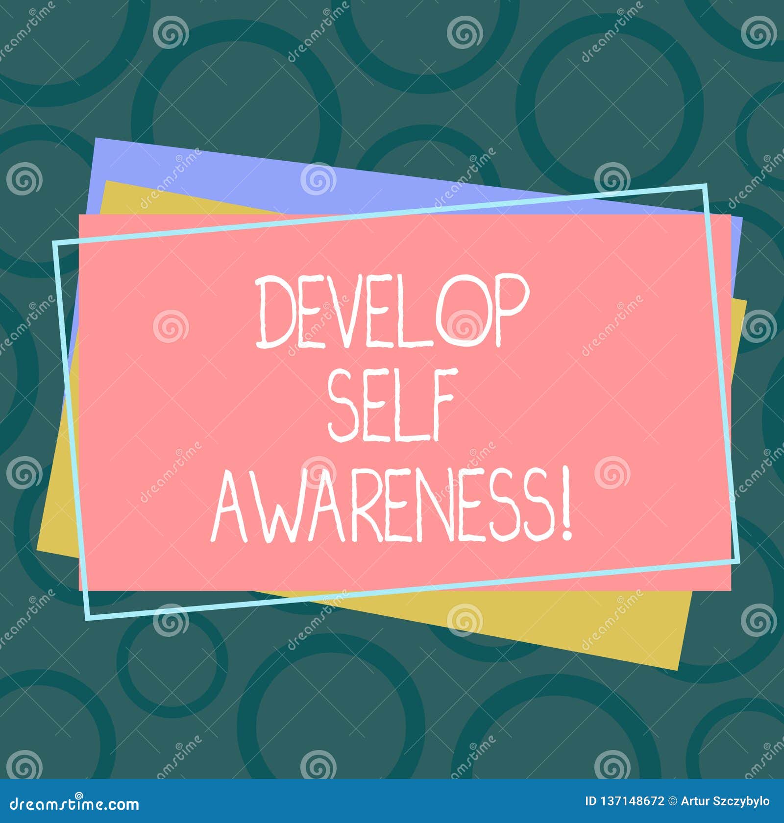 Handwriting Text Develop Self Awareness. Concept Meaning Improve Sharp ...