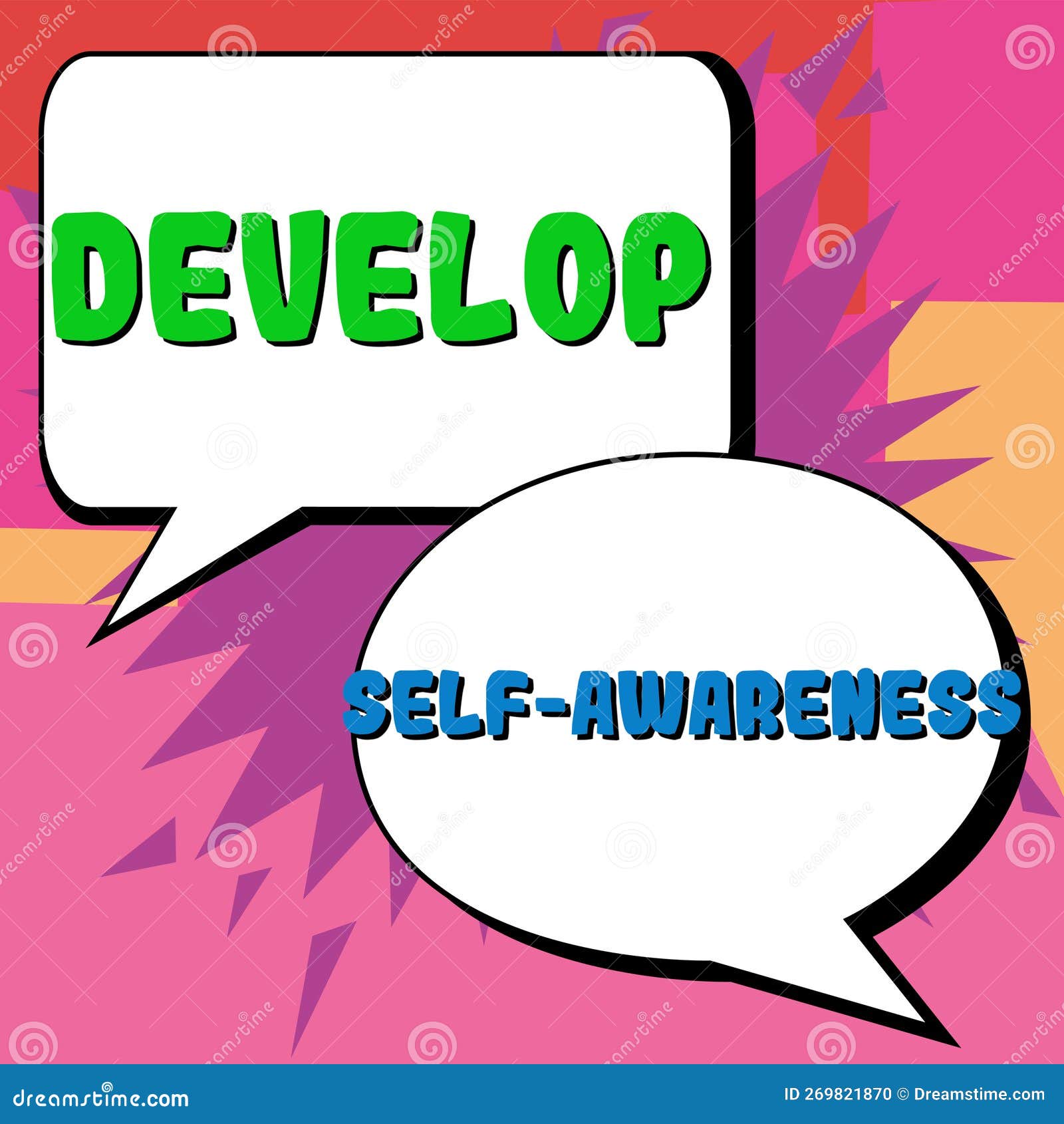 Handwriting Text Develop Self Awareness. Word for Improve Sharp ...