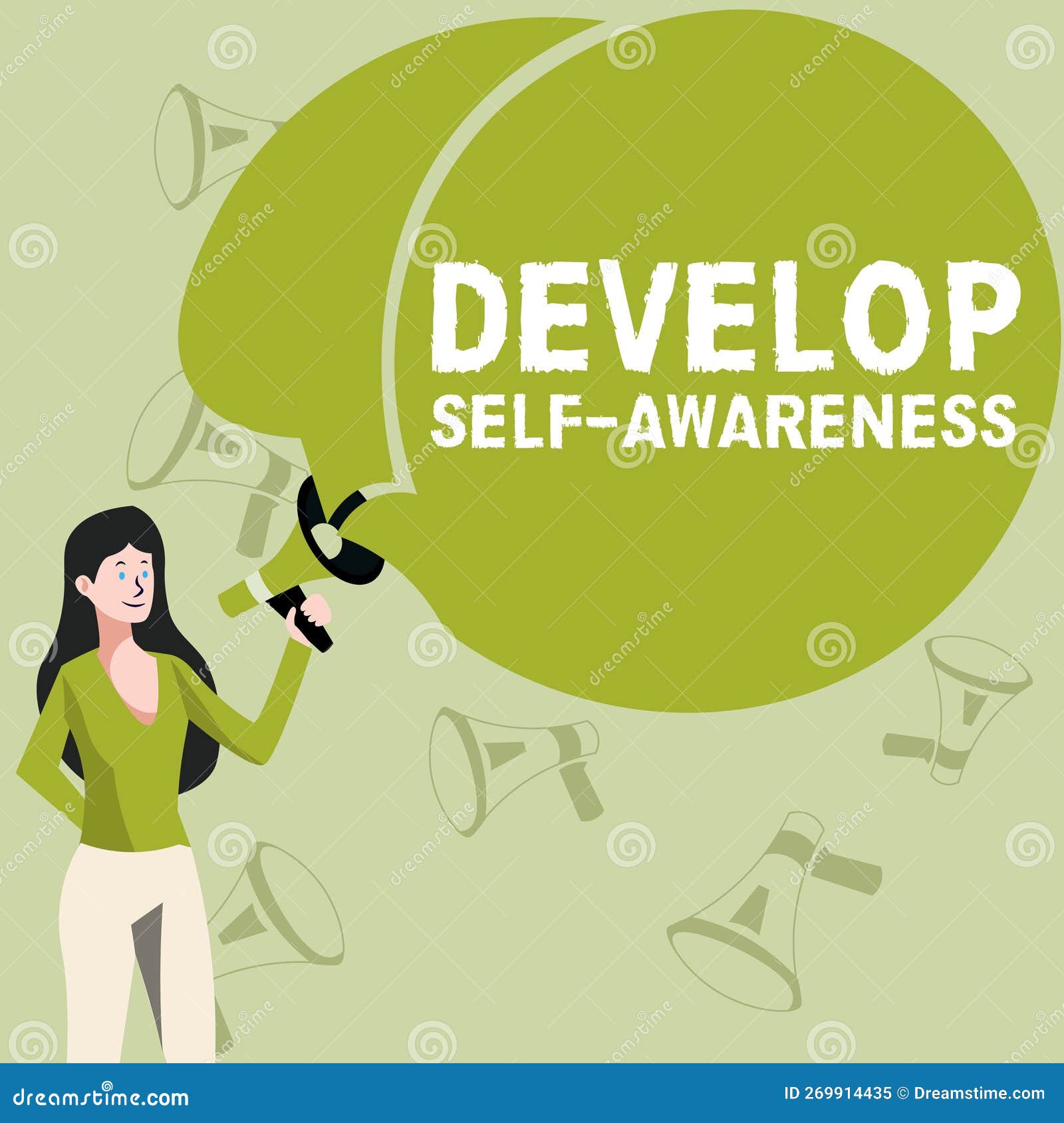 Handwriting Text Develop Self Awareness. Word for Improve Sharp ...