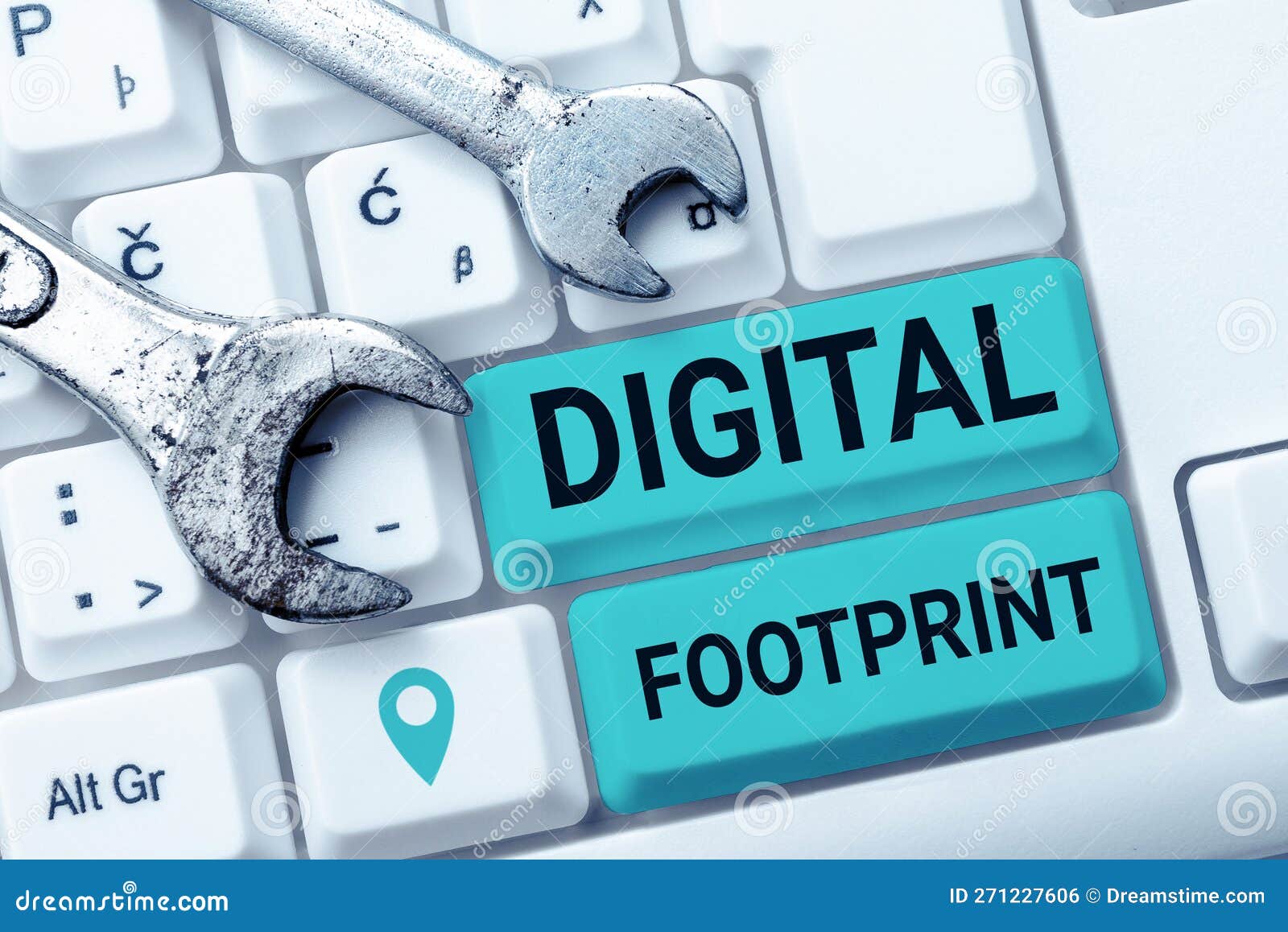 Handwriting Text Digital Footprint. Word Written on Uses Digital ...