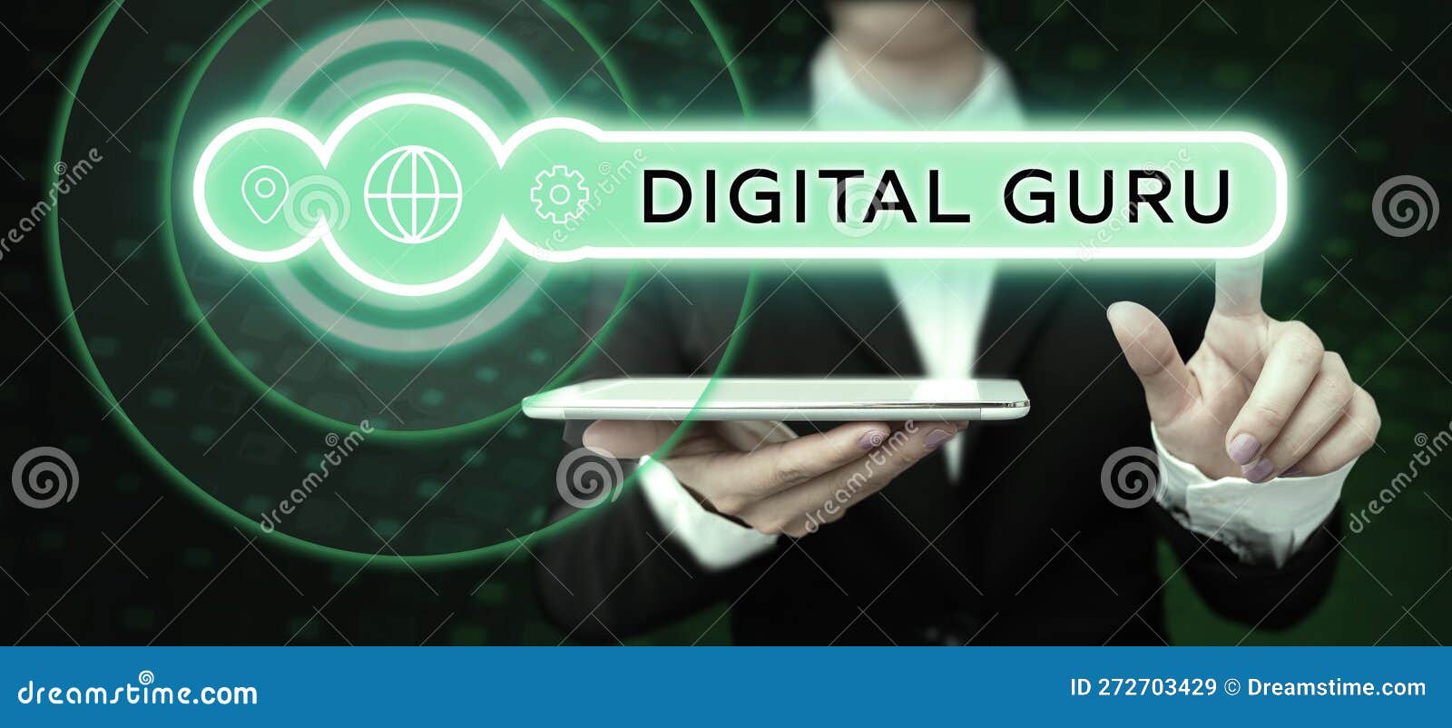 Handwriting Text Digital Guru. Internet Concept Teacher and ...