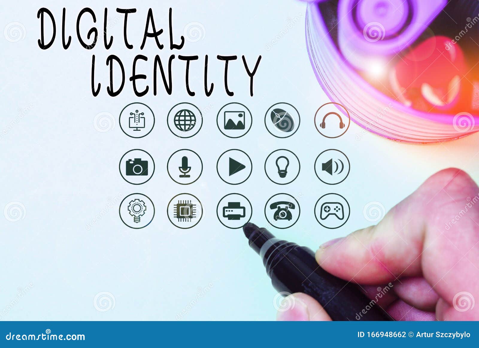 Handwriting Text Digital Identity. Concept Meaning Networked Identity ...