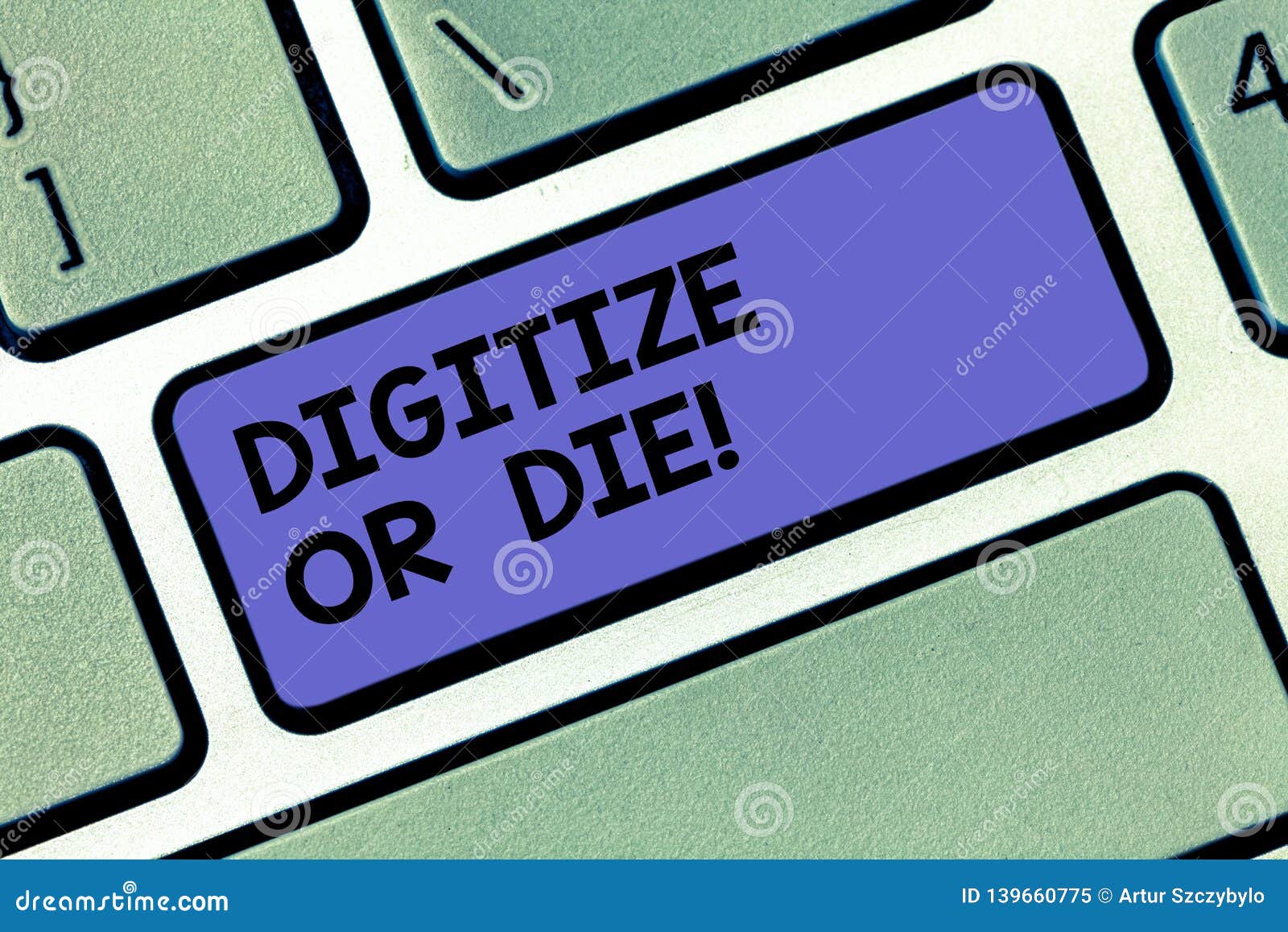 Handwriting Text Digitize or Die. Concept Meaning Embrace the Digital ...