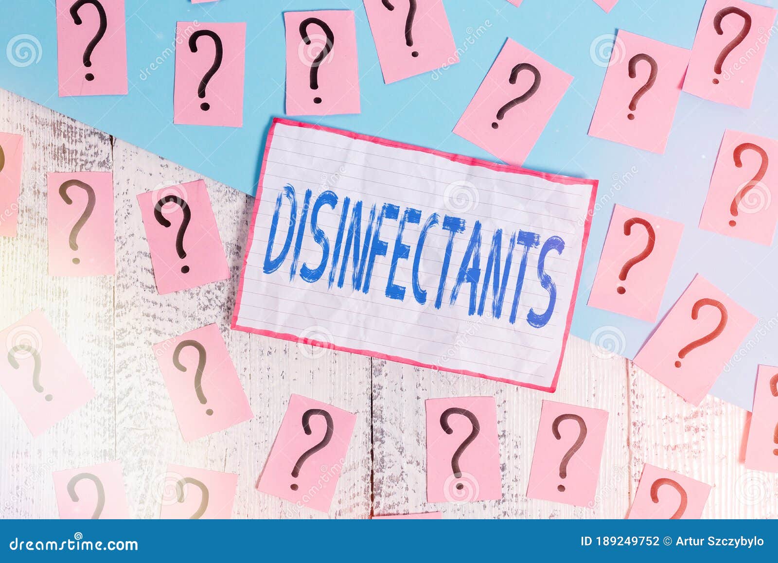 Handwriting Text Disinfectants. Concept Meaning Chemical that Destroy ...