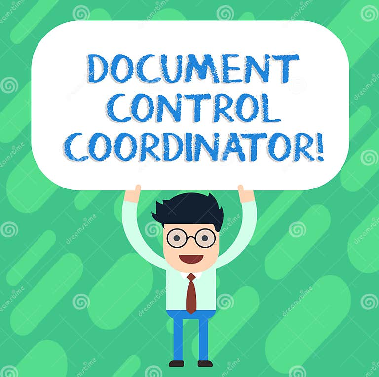 Handwriting Text Document Control Coordinator. Concept Meaning ...
