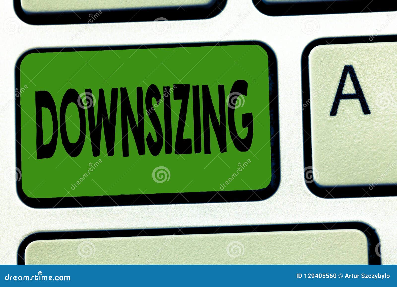 Handwriting Text Downsizing. Concept Meaning Make a Company Smaller by ...
