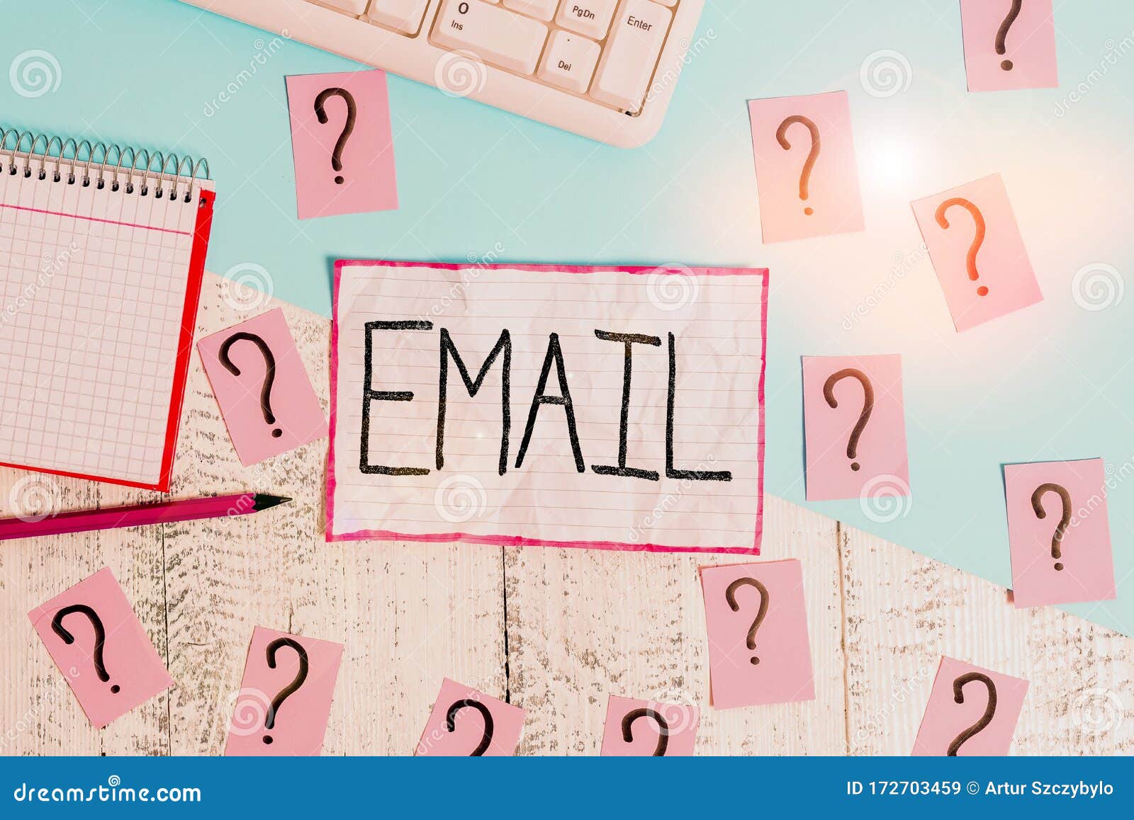 Handwriting Text Email. Concept Meaning Sending a Commercial Message To ...