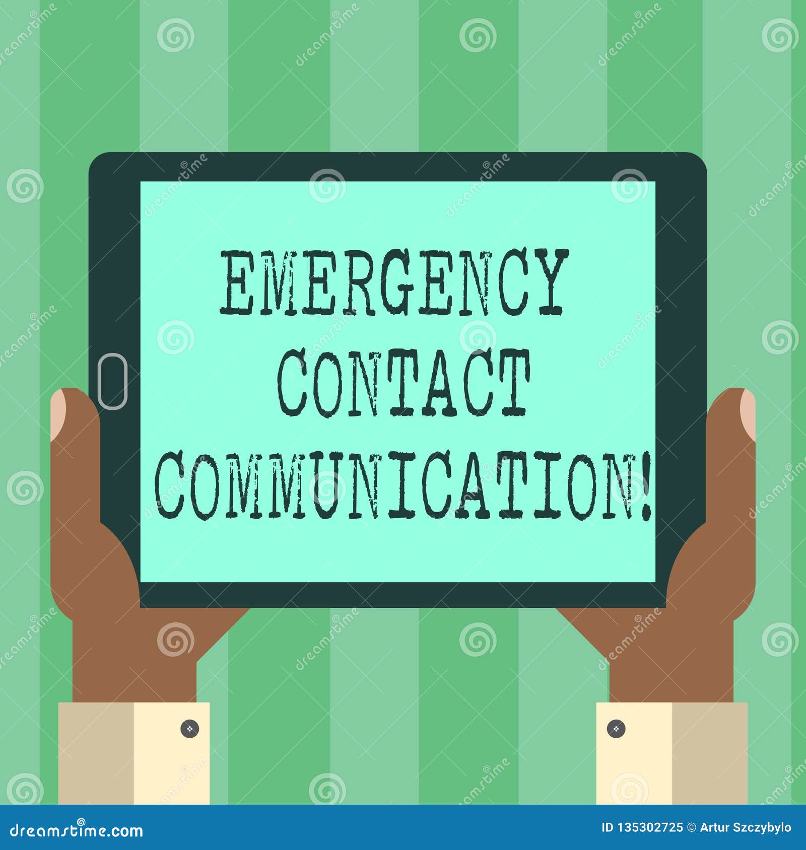 Handwriting Text Emergency Contact Communication. Concept Meaning ...