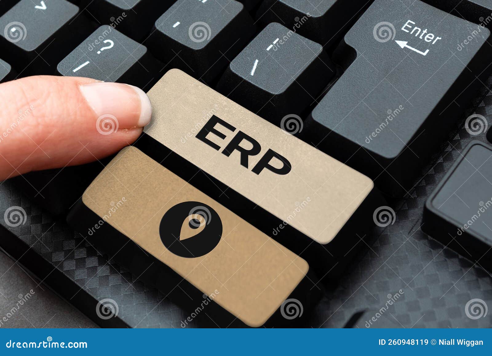 Handwriting Text Erp. Word for Enterprise Resource Planning Centralized ...