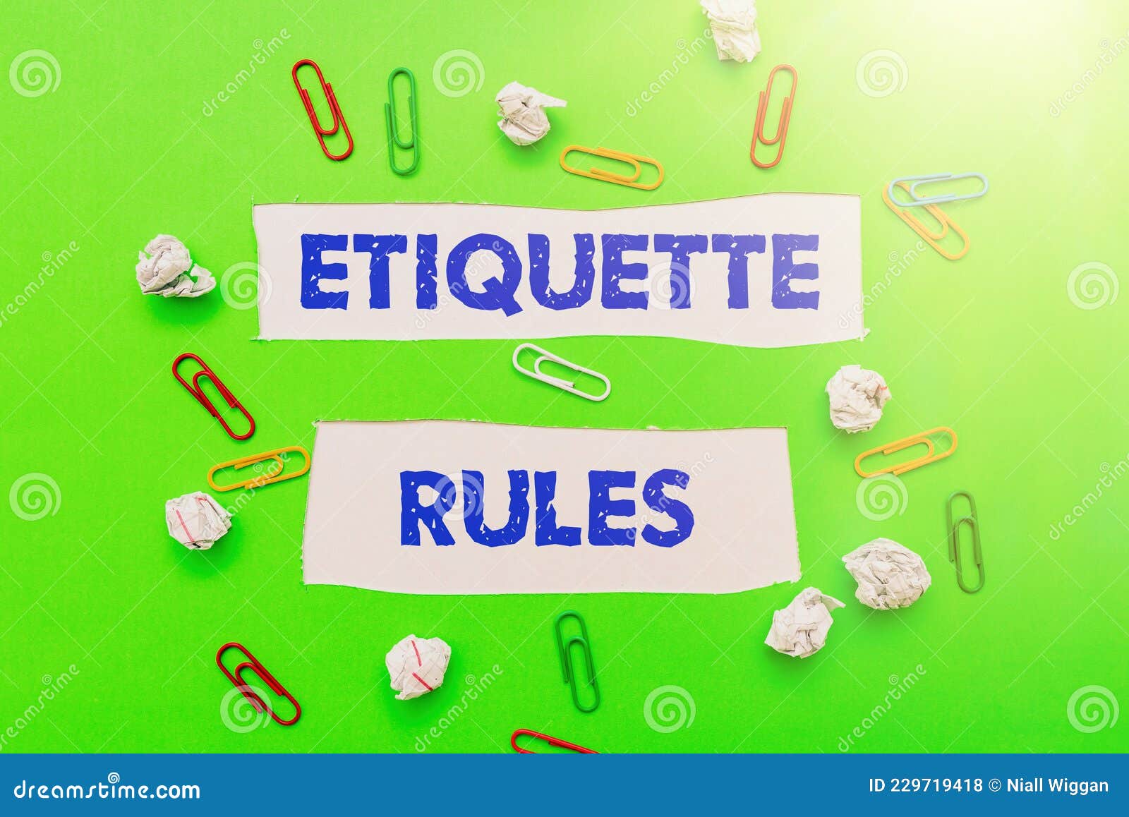 Handwriting Text Etiquette Rules. Word for Customs that Control ...