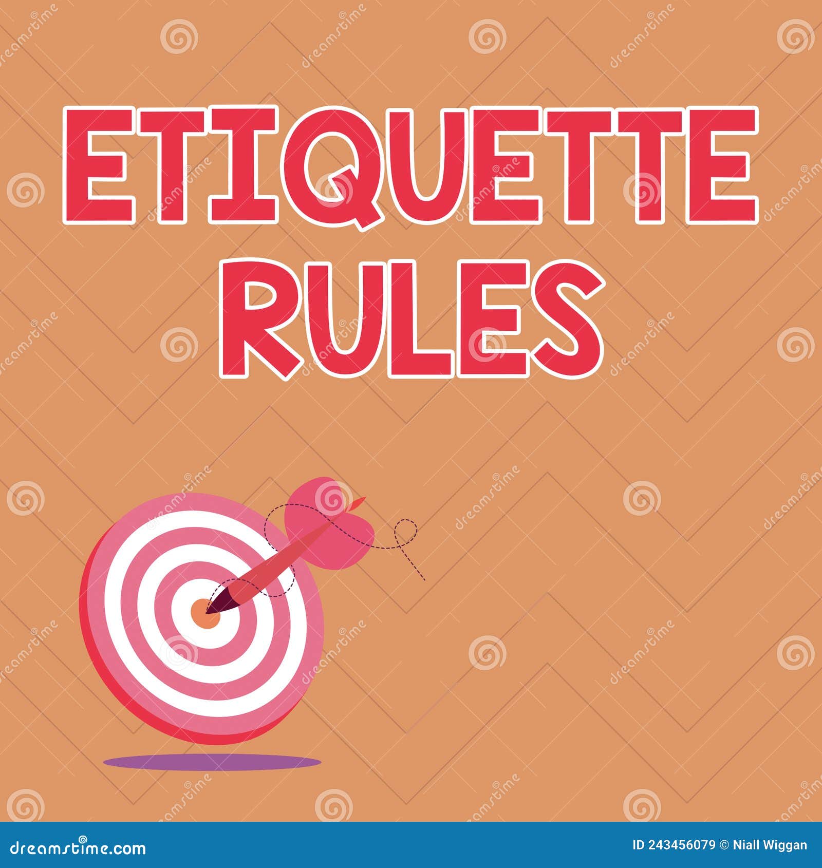 Handwriting Text Etiquette Rules. Word for Customs that Control ...